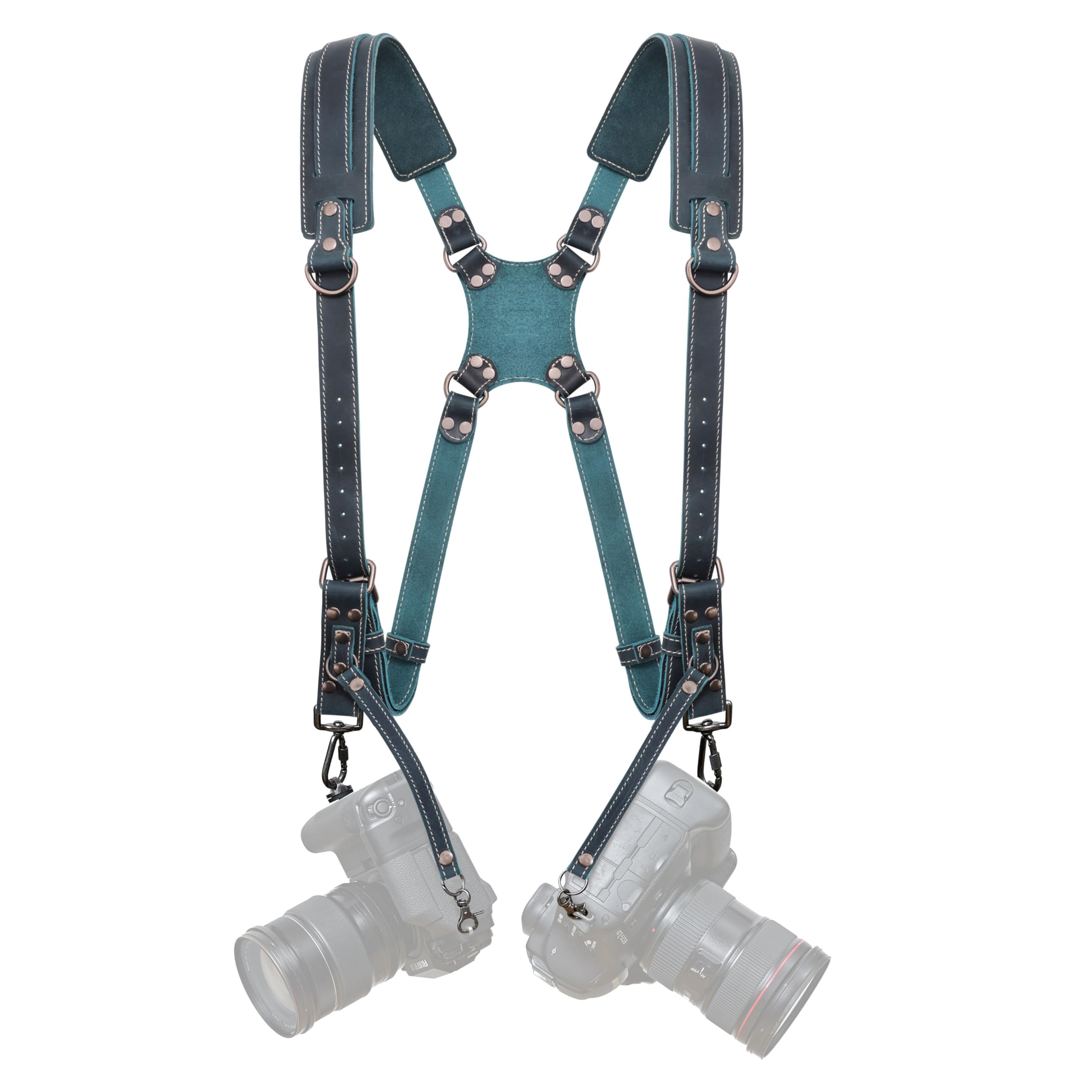 Amazon.com: Padwa Lifestyle Green Dual Camera Harness Strap for Two ...