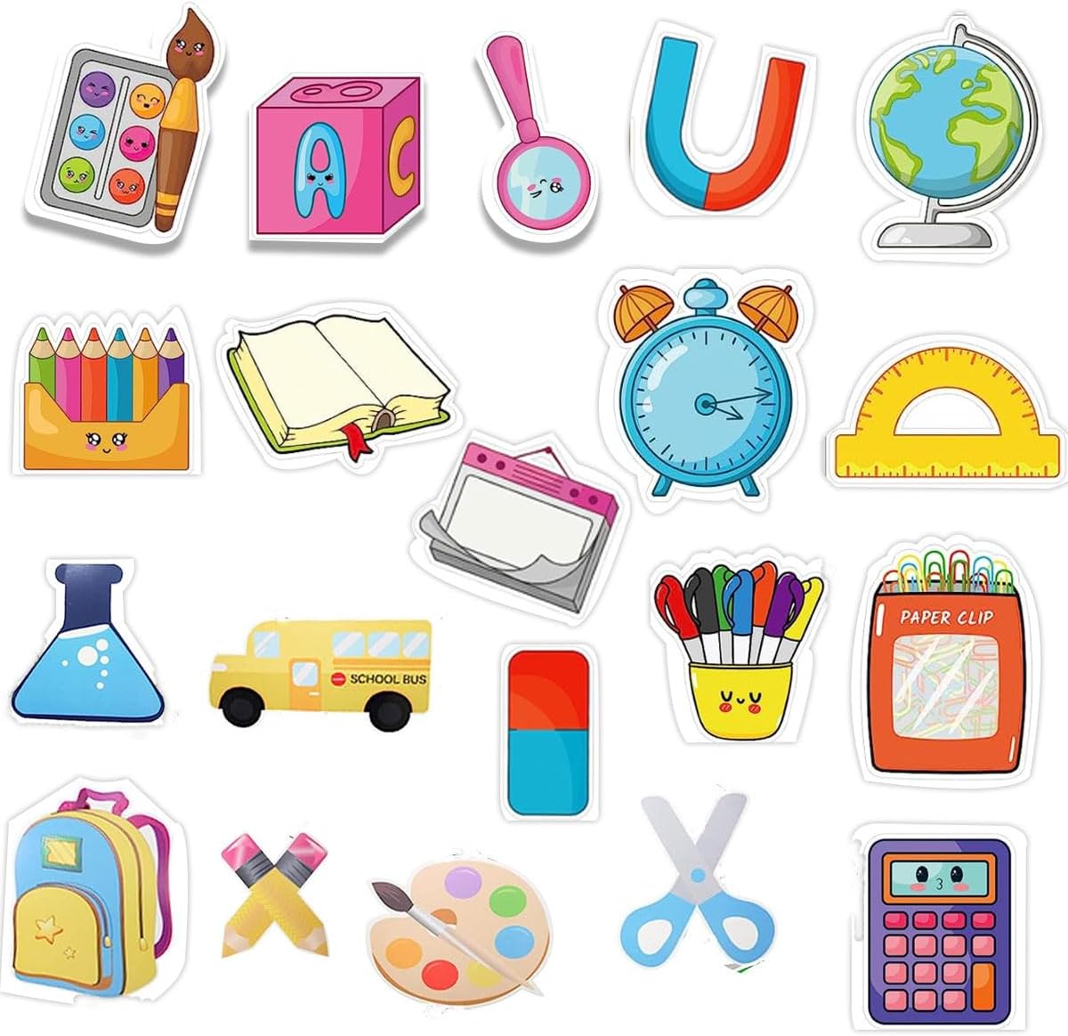 Amazon.com: 12 Sheets Back to School Window Clings School Day Reusable ...