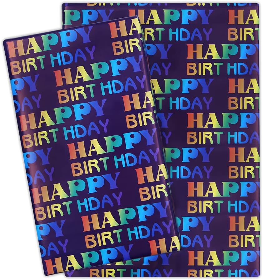 Amazon.com: Happy Birthday Wrapping Paper for Men Women Gift Wrap,6 ...