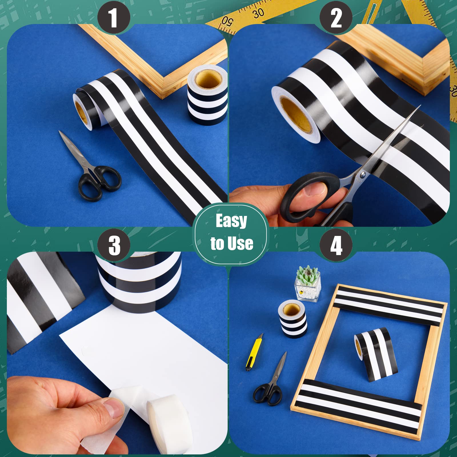 Snapklik.com : 99 Feet Black And White Stripe Bulletin Board Border ...