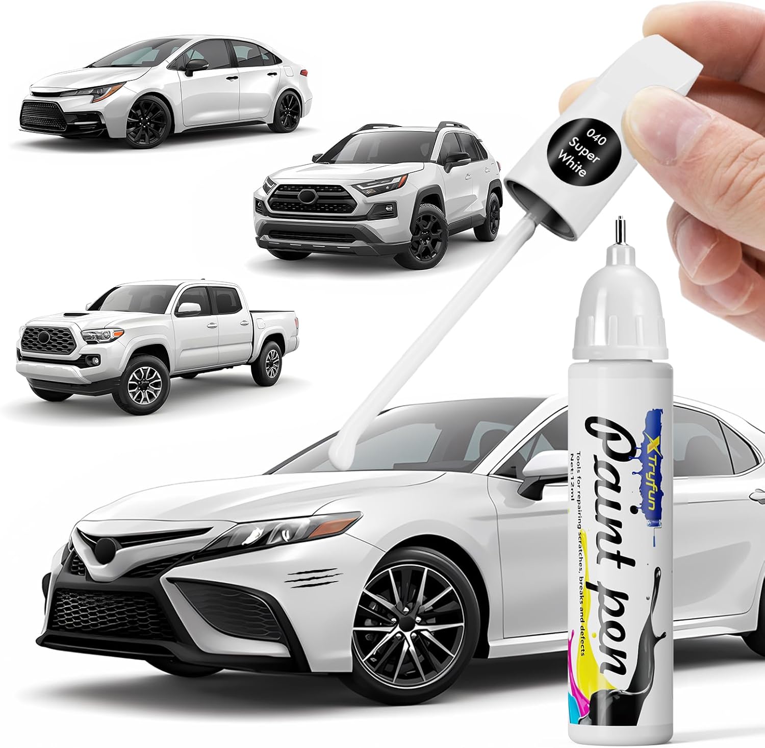 Amazon.com: XTryfun Super White 040 Touch Up Paint Compatible with ...