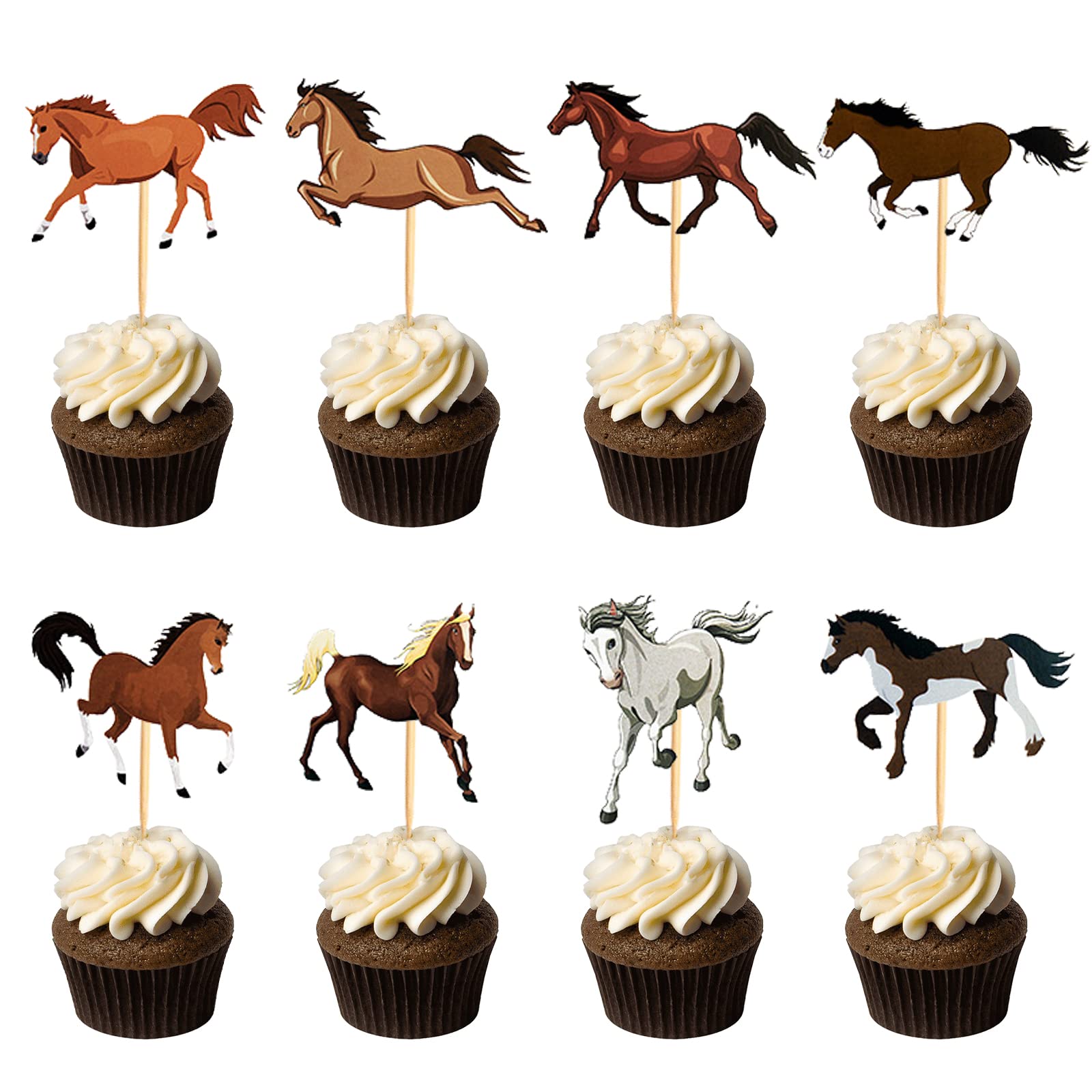 Buy Onehous Horse Cupcake Toppers, 8 Pcs Horse Cake Decorations, Horse ...