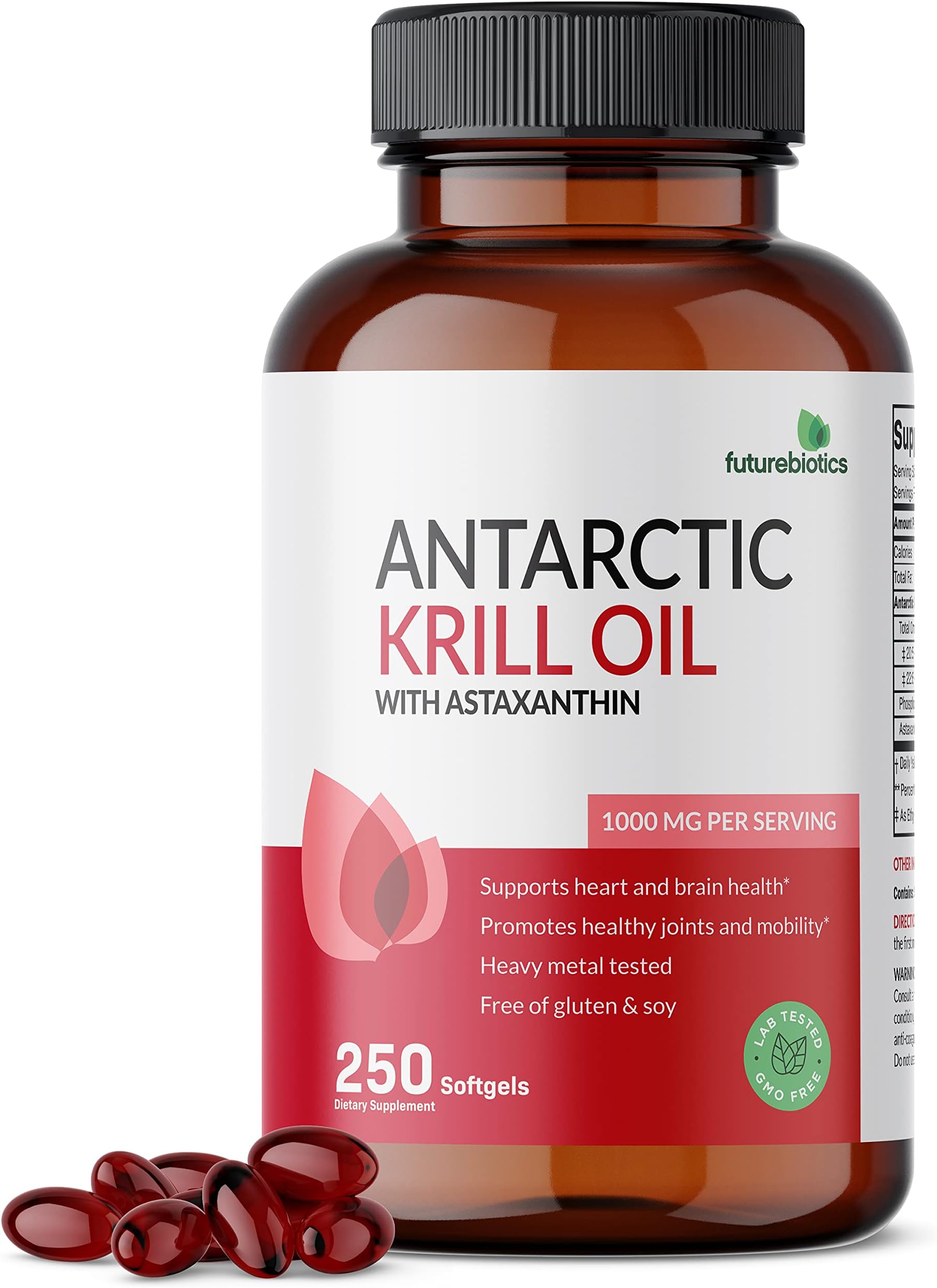 Amazon.com: Futurebiotics Antarctic Krill Oil 1000mg with Omega-3s EPA, DHA, Astaxanthin and ...