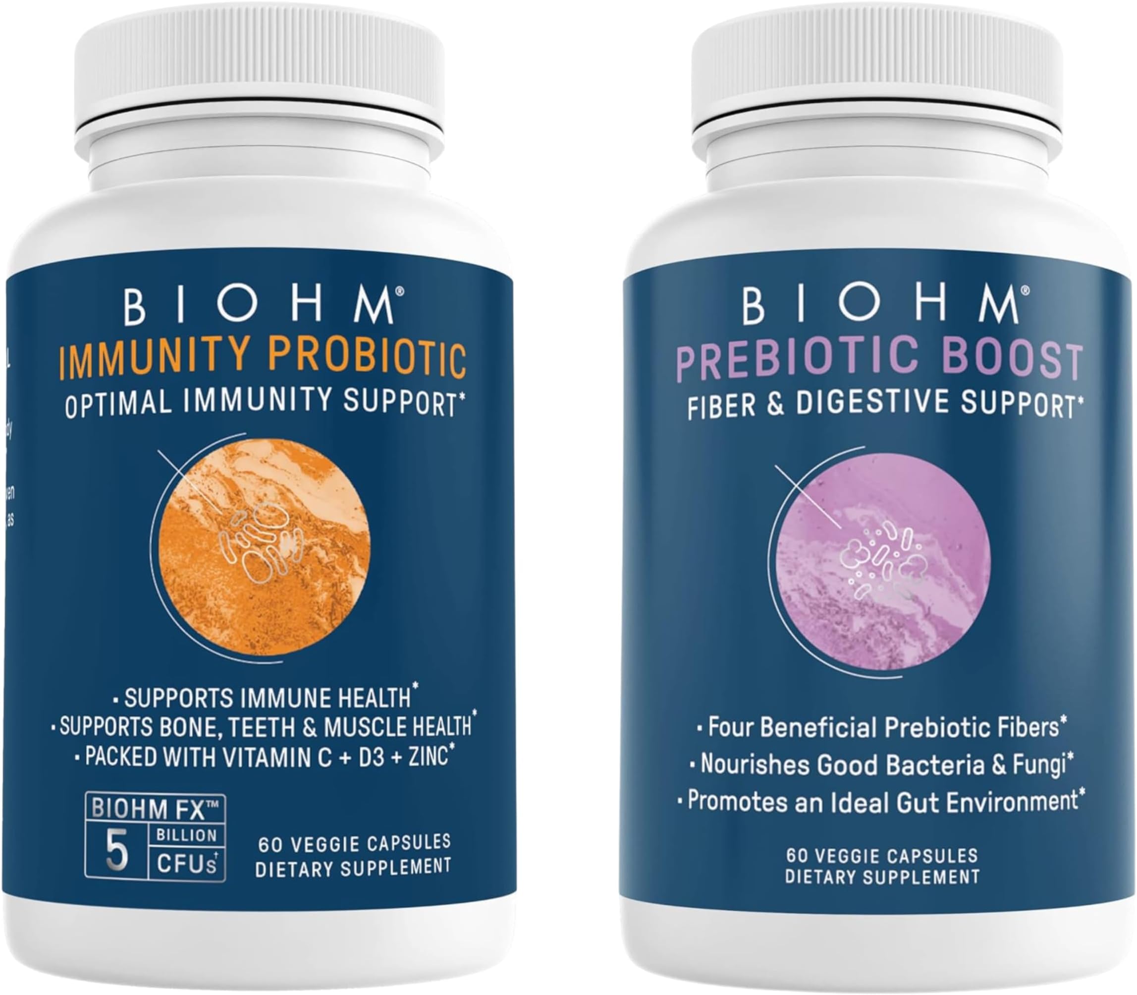 Amazon.com: BIOHM Probiotic & Prebiotic Duo: Fiber Supplement for ...