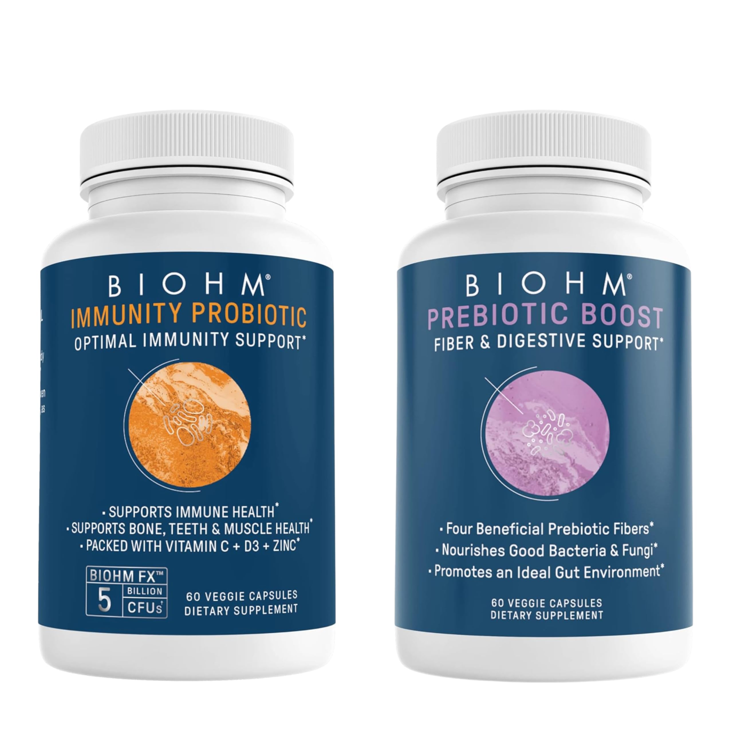 Amazon.com: BIOHM Probiotic & Prebiotic Duo: Fiber Supplement for ...