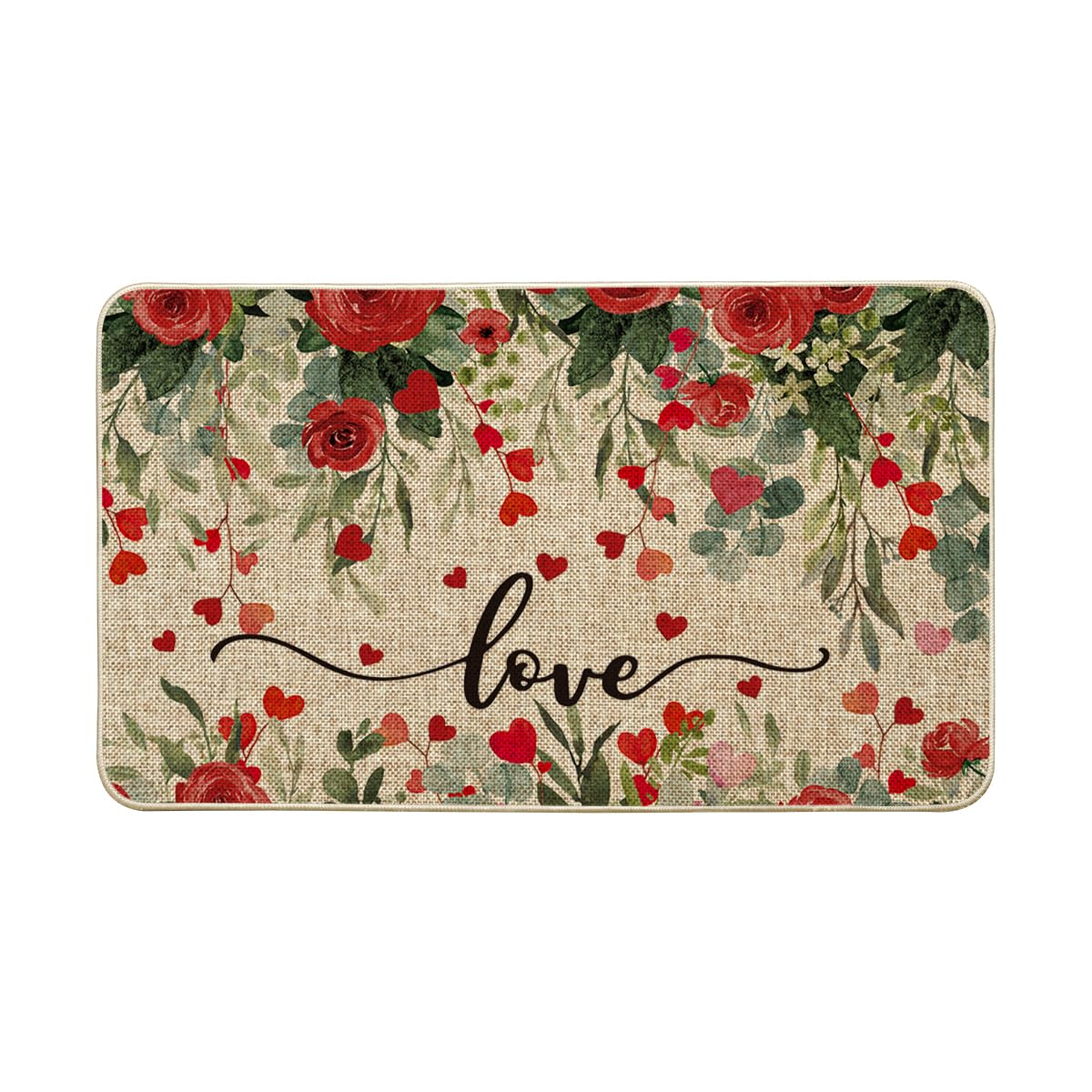 Amazon.com: Artoid Mode Growing Rose Love Heart Valentines Day Doormat ...