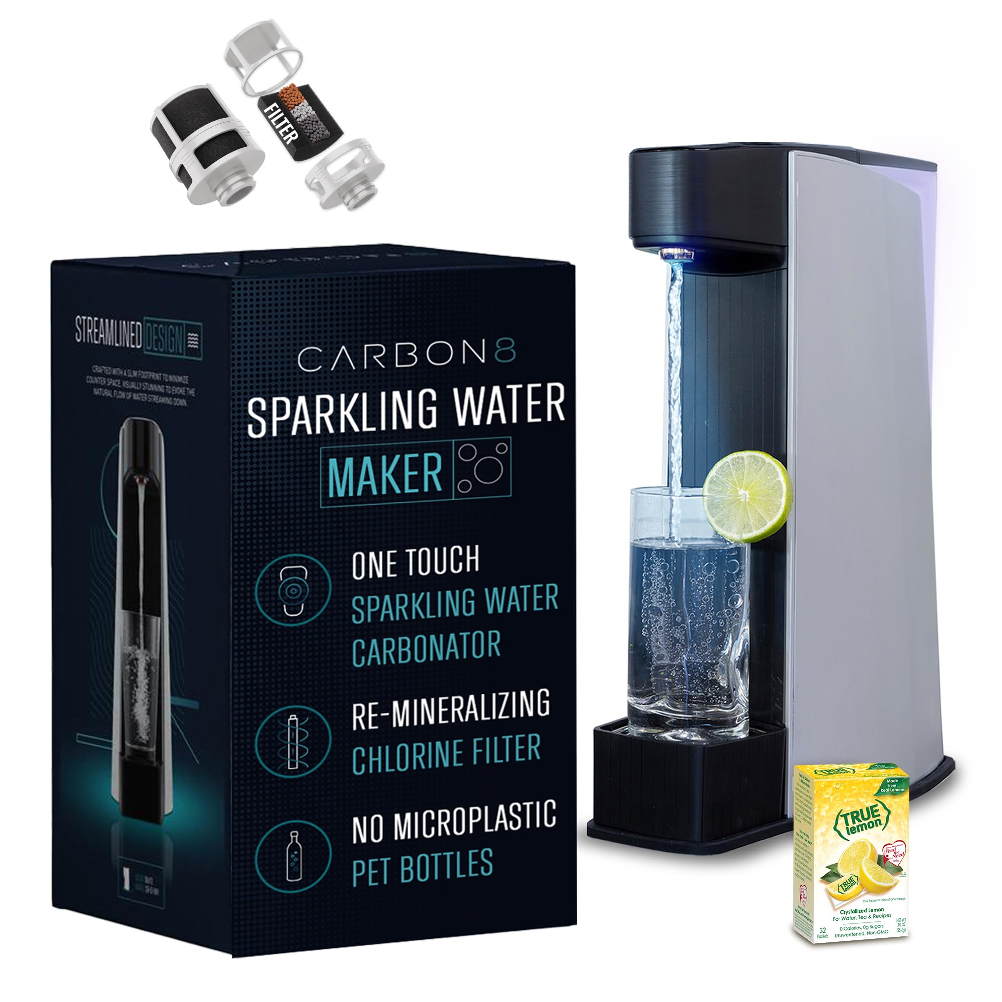 Amazon.com: Carbon8 Sparkling Water Maker Machine, Home Soda Stream ...