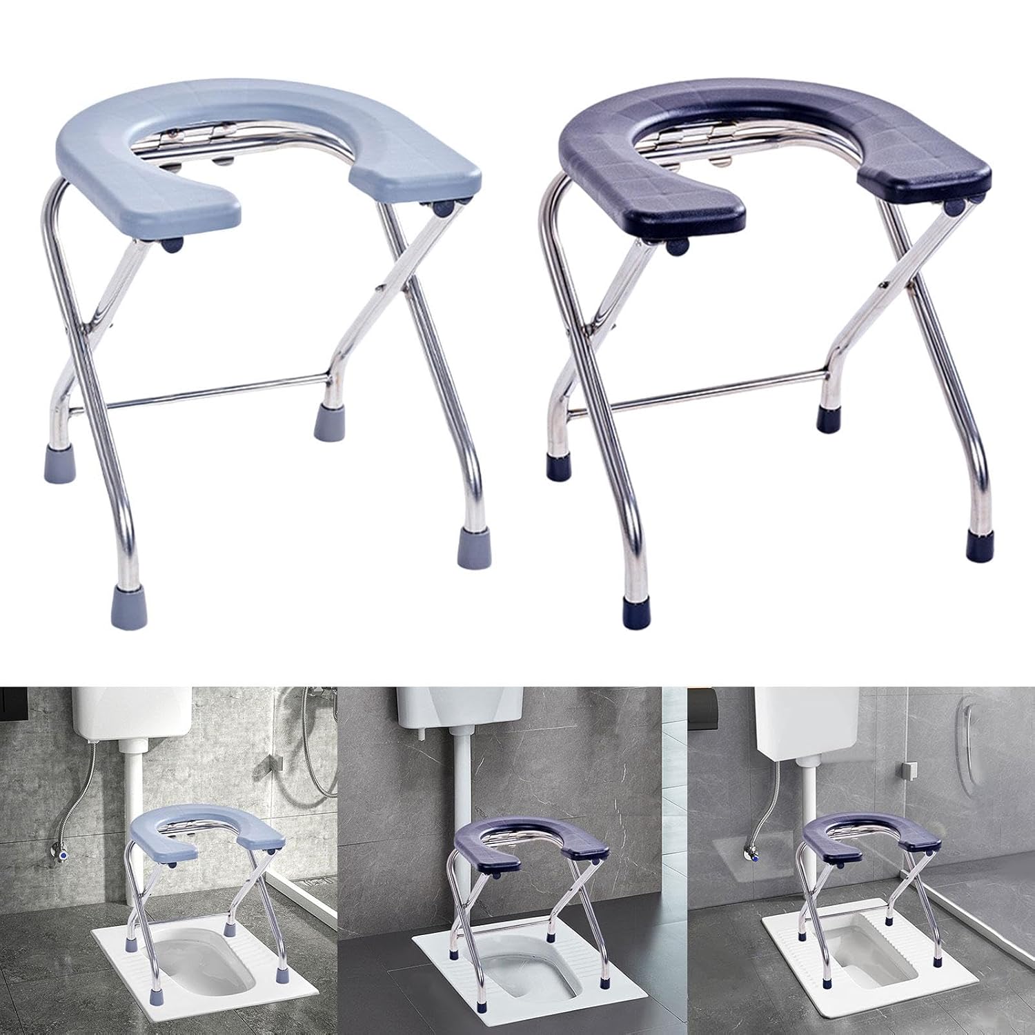 BNF Portable Folding Toilet Seat Toilet Commode Chair for Travel ...