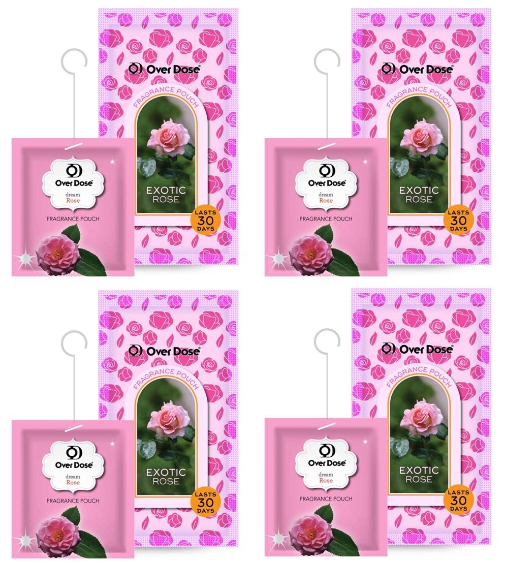 OverDose Fragrance Pouches | Set of 4 | Exotic Rose | Room Freshener ...