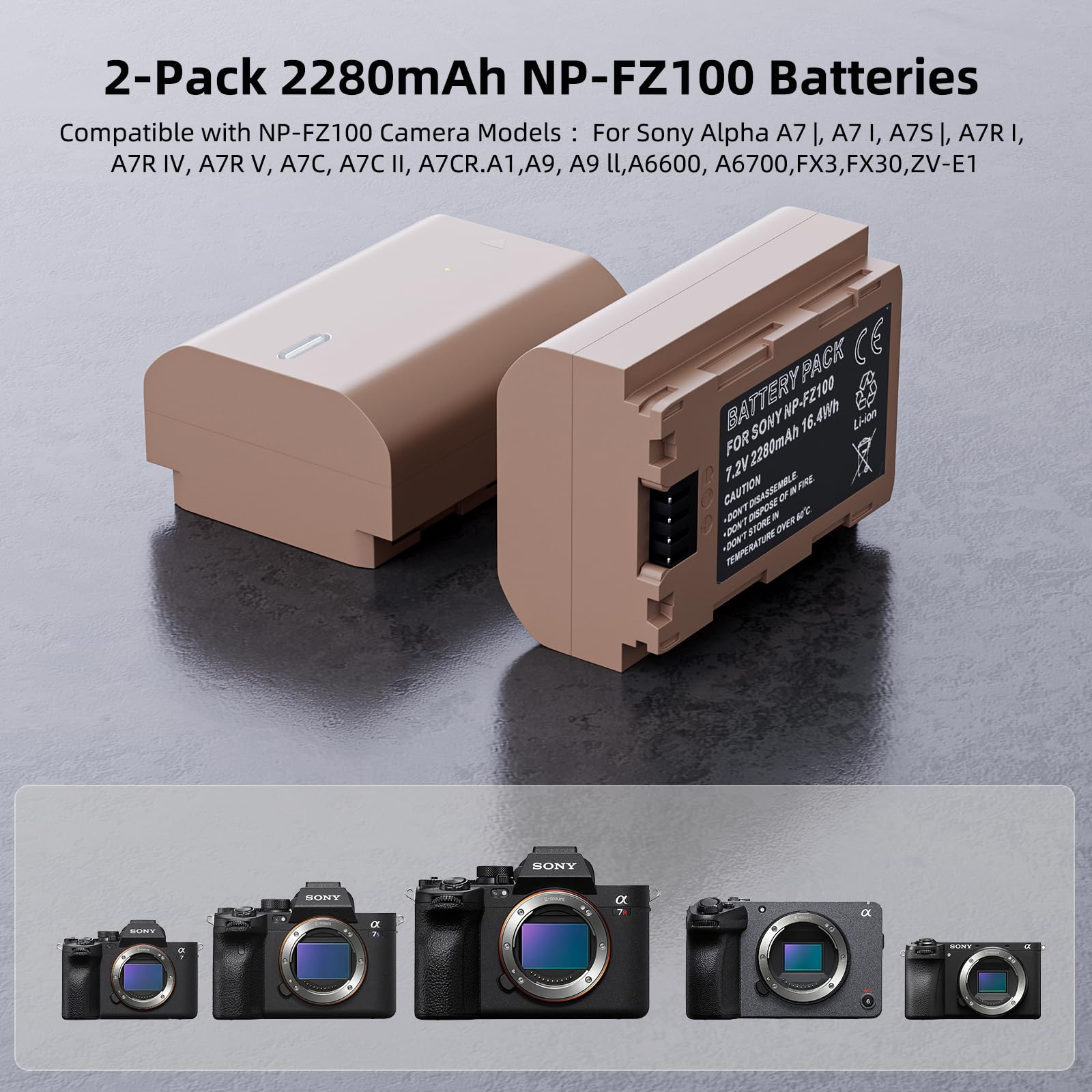 Sony Camera Batteries Rechargeable Nitecore UFZ100 USB C Rechargeable
