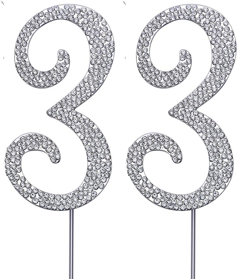 Amazon.com: MAGJUCHE Silver 88" Crystal Cake Topper, Number 88 ...