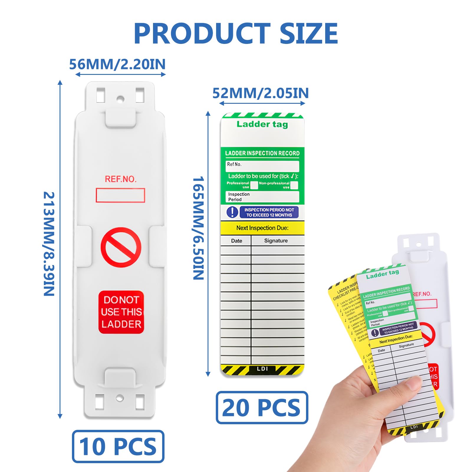 Ladder Tags,Waterproof Ladder Inspection Tags-10 Holders and 20 Ladder ...