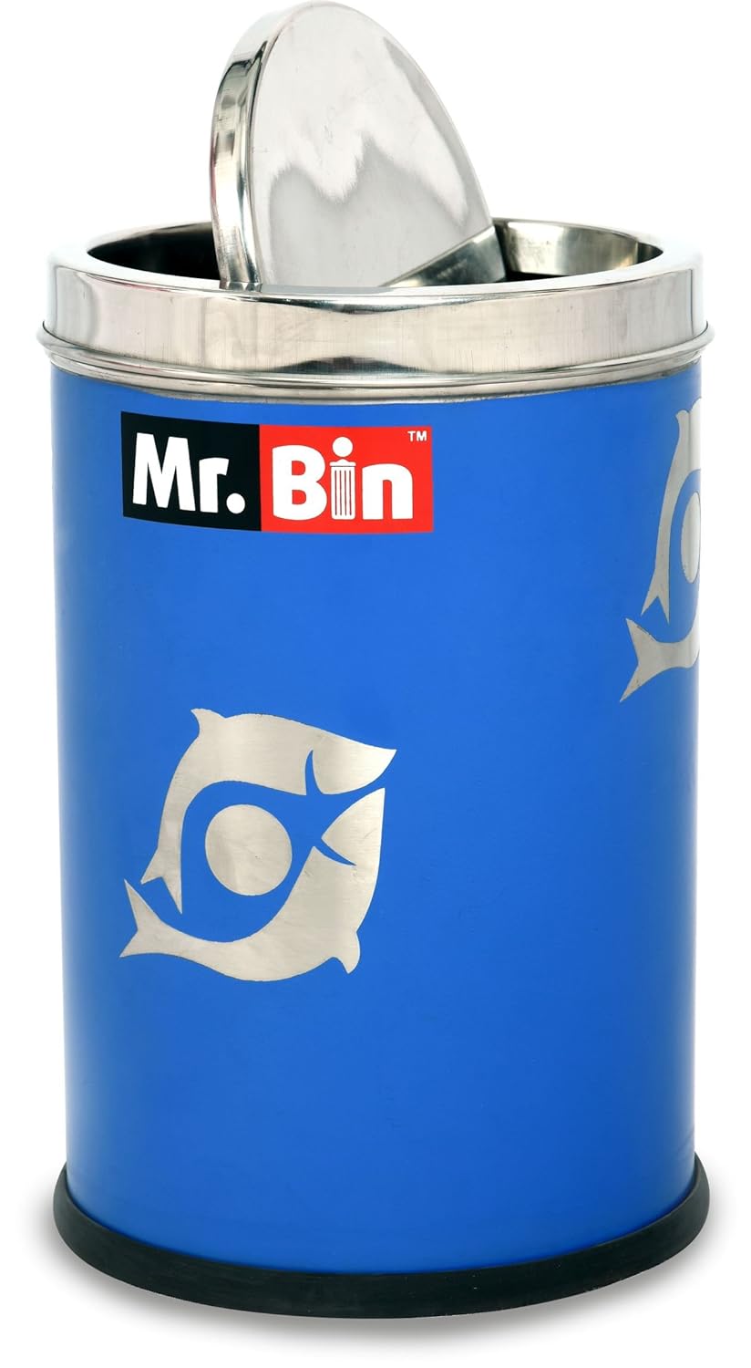 Buy SS MR BIN Stainless Steel with Powder Coated Swing Dustbin (DIA 8 ...