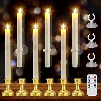 Christmas Window Candles Lights - 6 Pack LED Flameless Candle Battery ...
