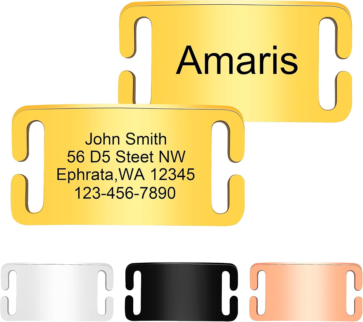 Amazon.com: Custom Engraved Pet ID Tags, Curved Personalized Dog and ...