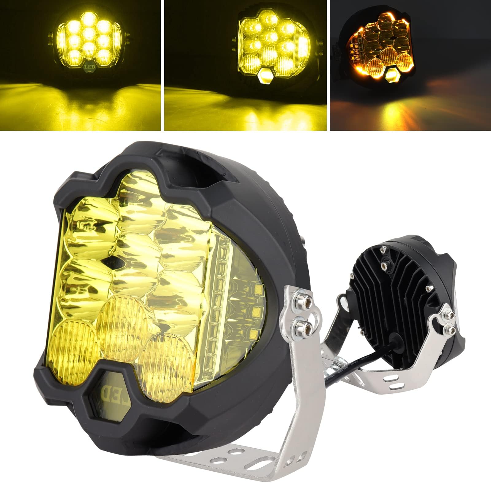 Amazon.com: 5 Inch 50W Amber Yellow LED Offroad Light, LED Driving ...