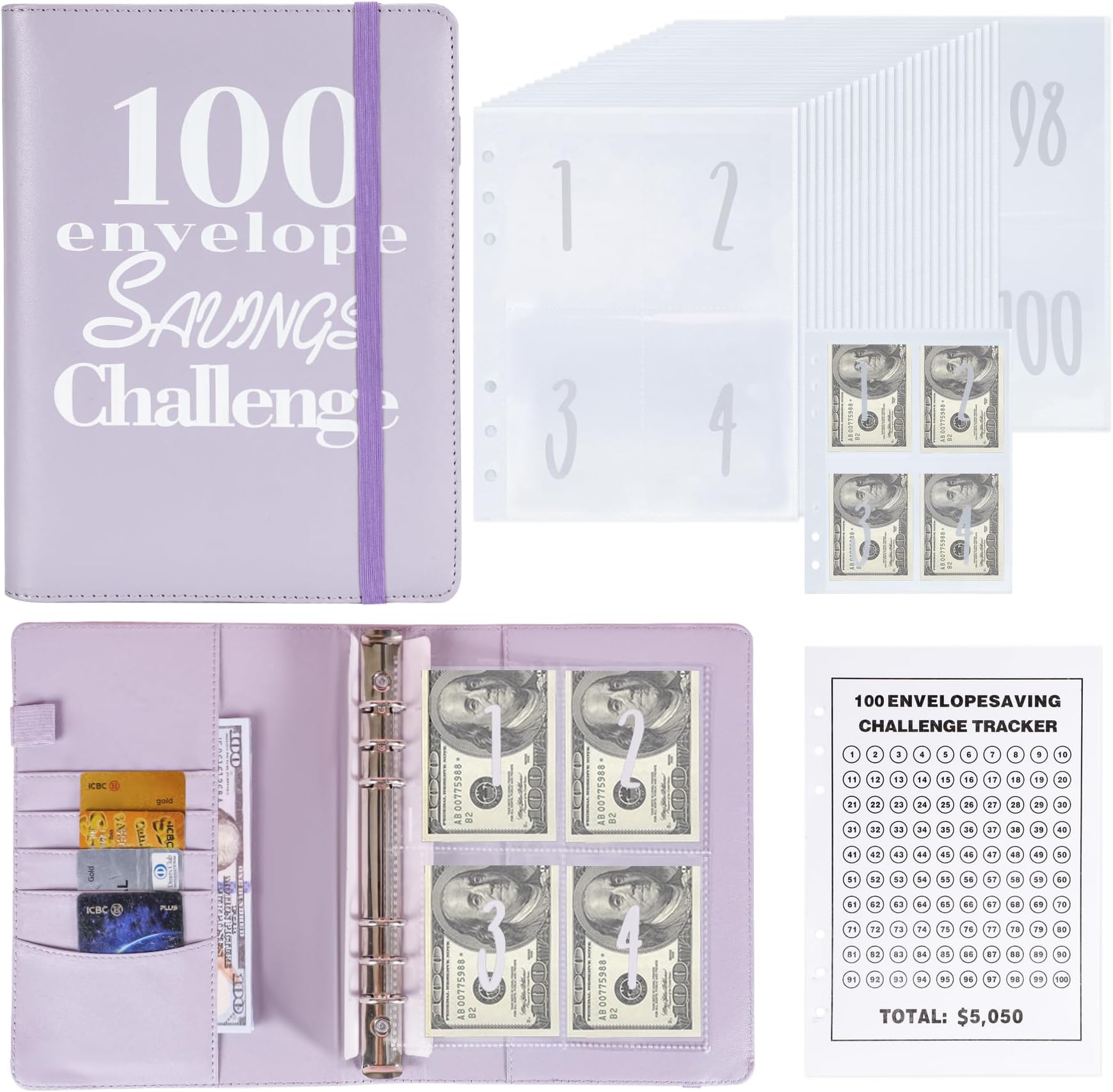 Amazon.com : OHAS 100 Envelopes Money Saving Challenge,Easy and Fun Way ...