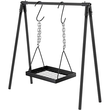 Amazon.com : 38" Grill Swing Large Campfire Grill Stand w/6 Hooks Cast ...