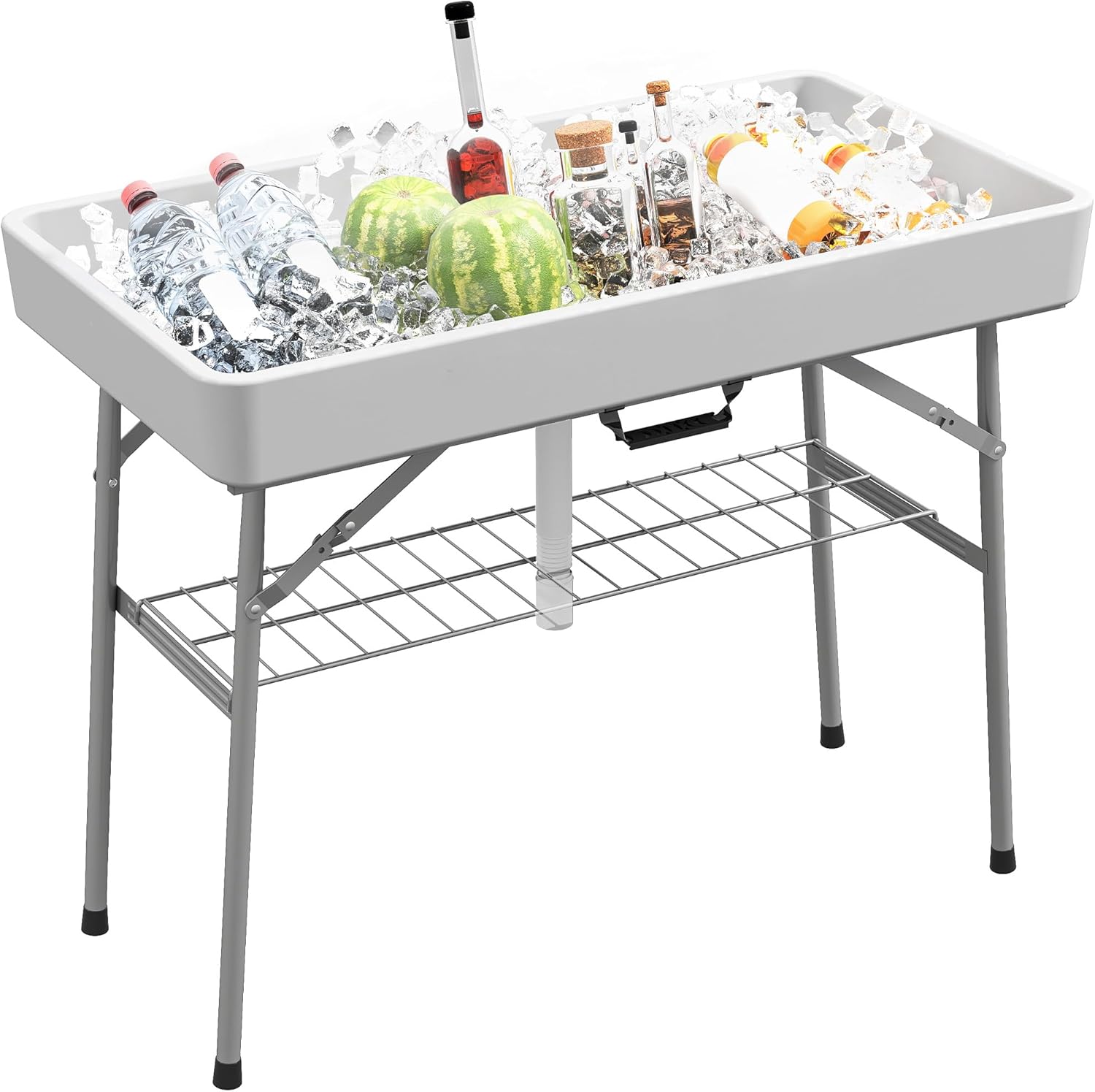 Amazon.com: Outsunny 3.4ft Folding Ice Cooler Table with Drain, Fill ...