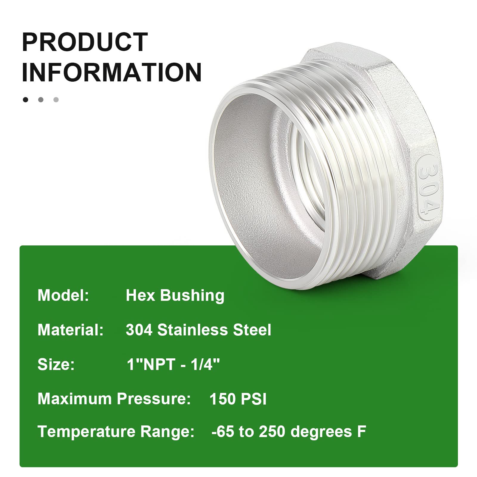 Snapklik.com : TAISHER 5PCS 304 Stainless Steel Reducer Hex Bushing