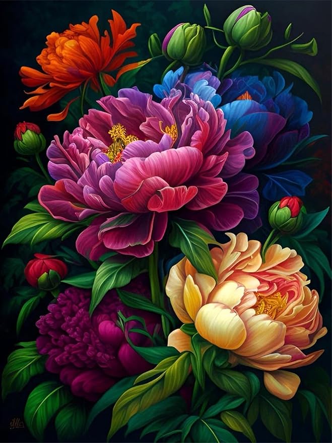 Amazon.com: mrpwnle Flower Diamond Painting Kits for Adults- 5D Full ...