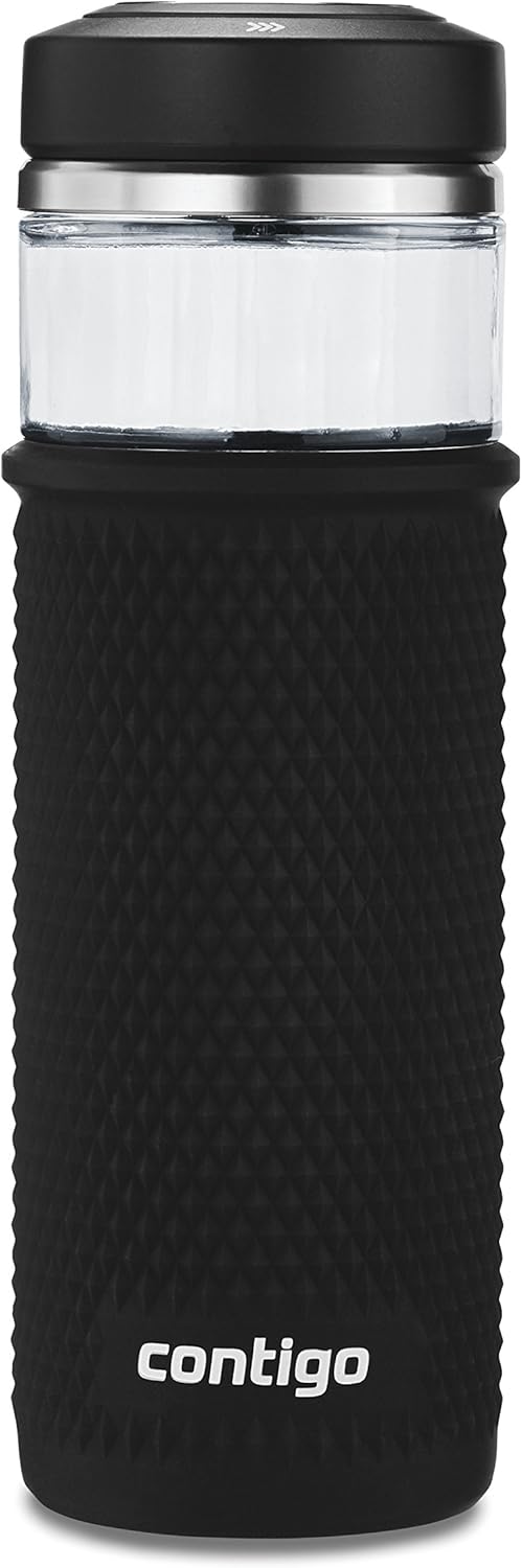 Amazon.com: Contigo Glass Water Bottle with a Quick-Twist Lid, 20 oz ...