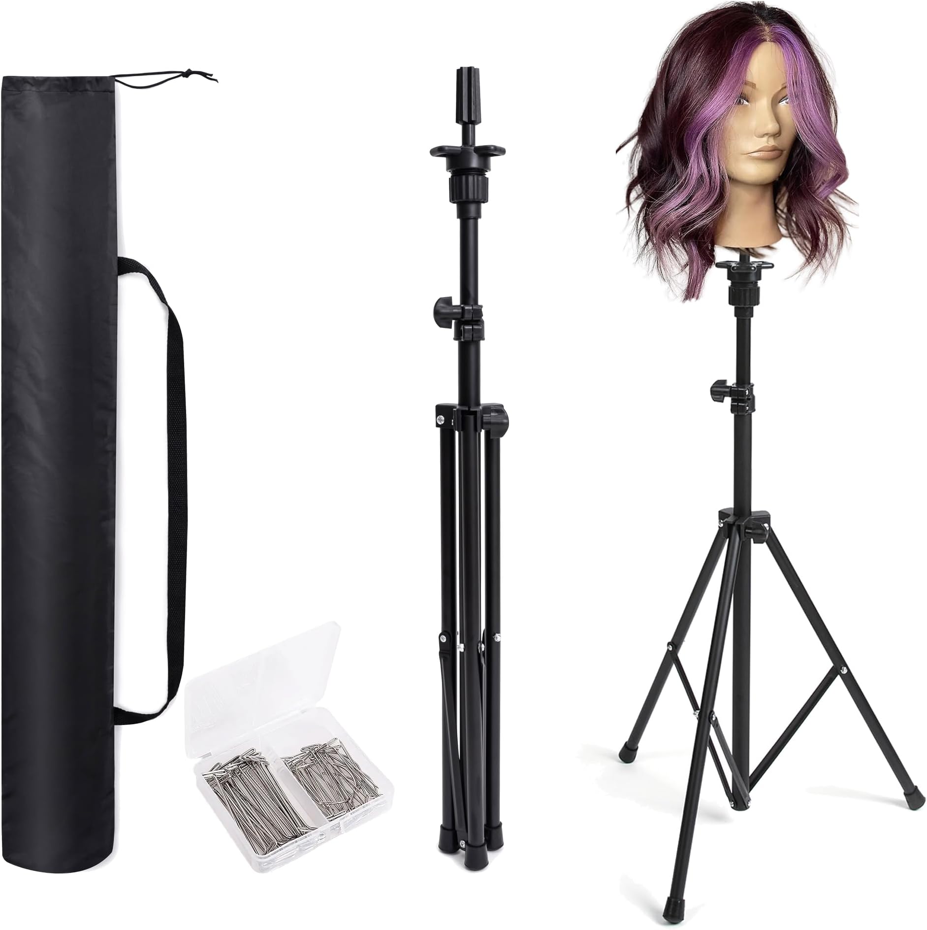 Amazon.com: EERYA Wig Stand, 22 Inch Brown Wig Head Stand With ...