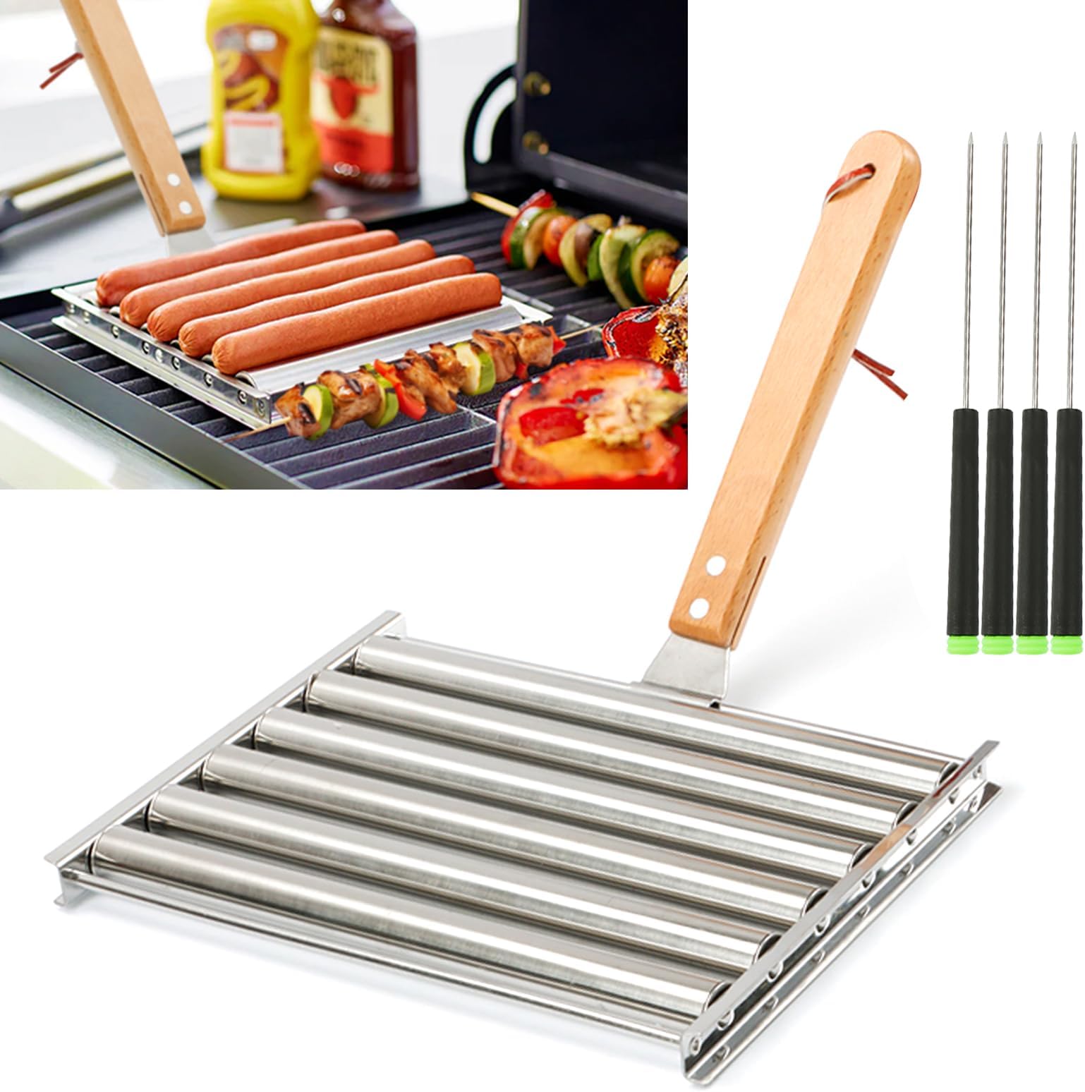 Amazon.com : Betterya Hot Dog Roller, Stainless Steel Sausage Roller ...