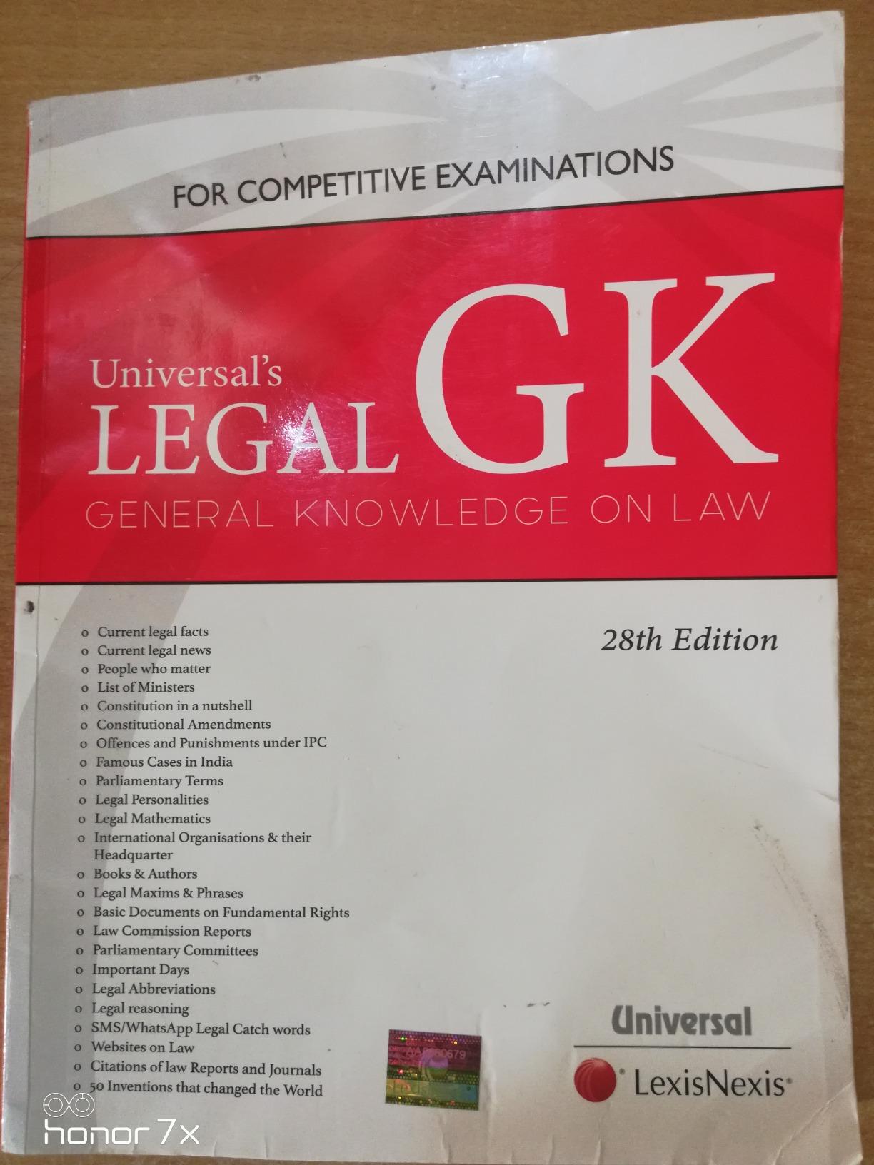 Buy Legal Gk-General Knowledge On Law For Competitive Examinations Book ...