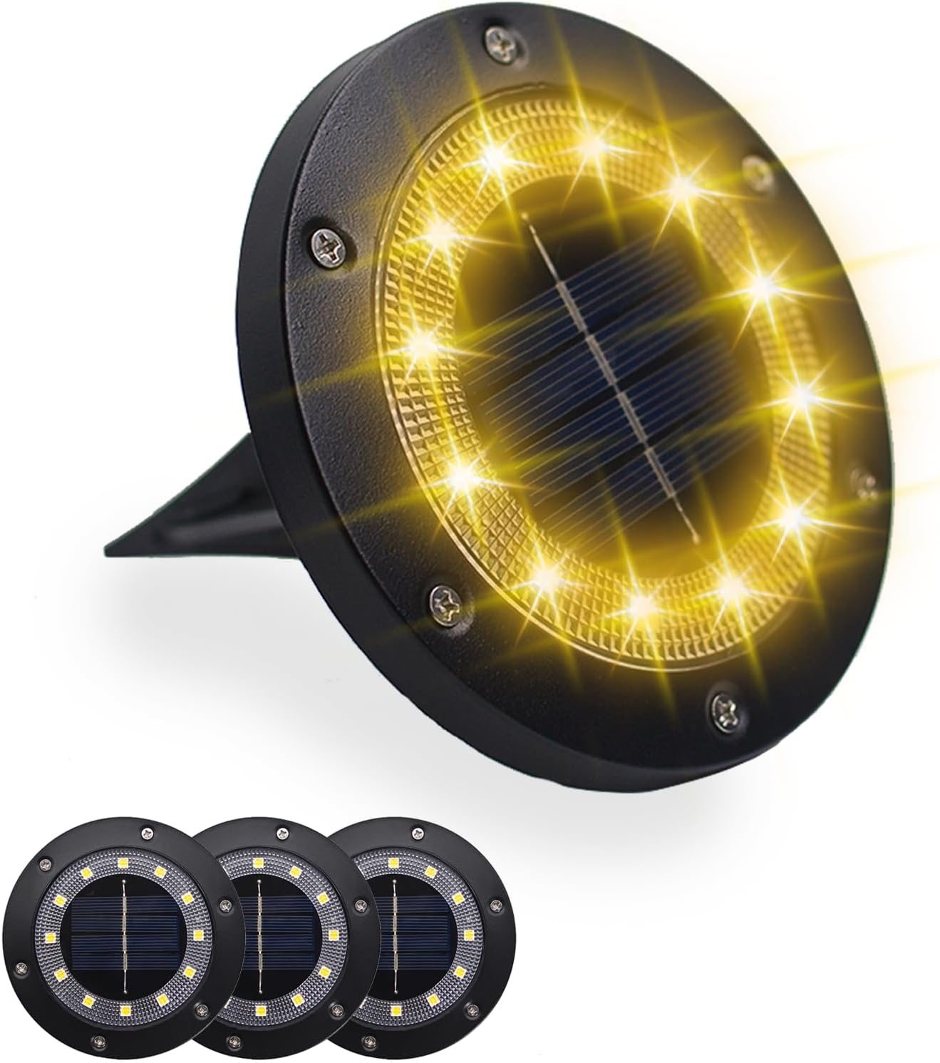 Solar Ground Light - 12 LEDs Garden Light Waterproof With 800mAh Built ...