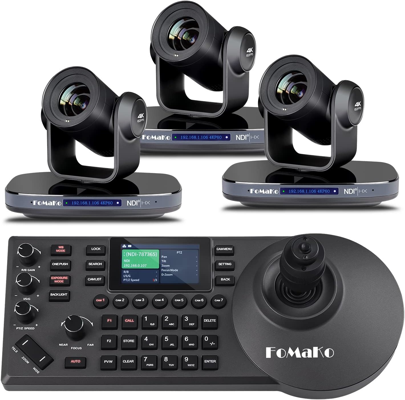 Amazon.com: FoMaKo Cámara NDI 60FPS 4K NDI 20X Zoom óptico AI Auto-Tracking Cámara NDI PTZ (3 ...