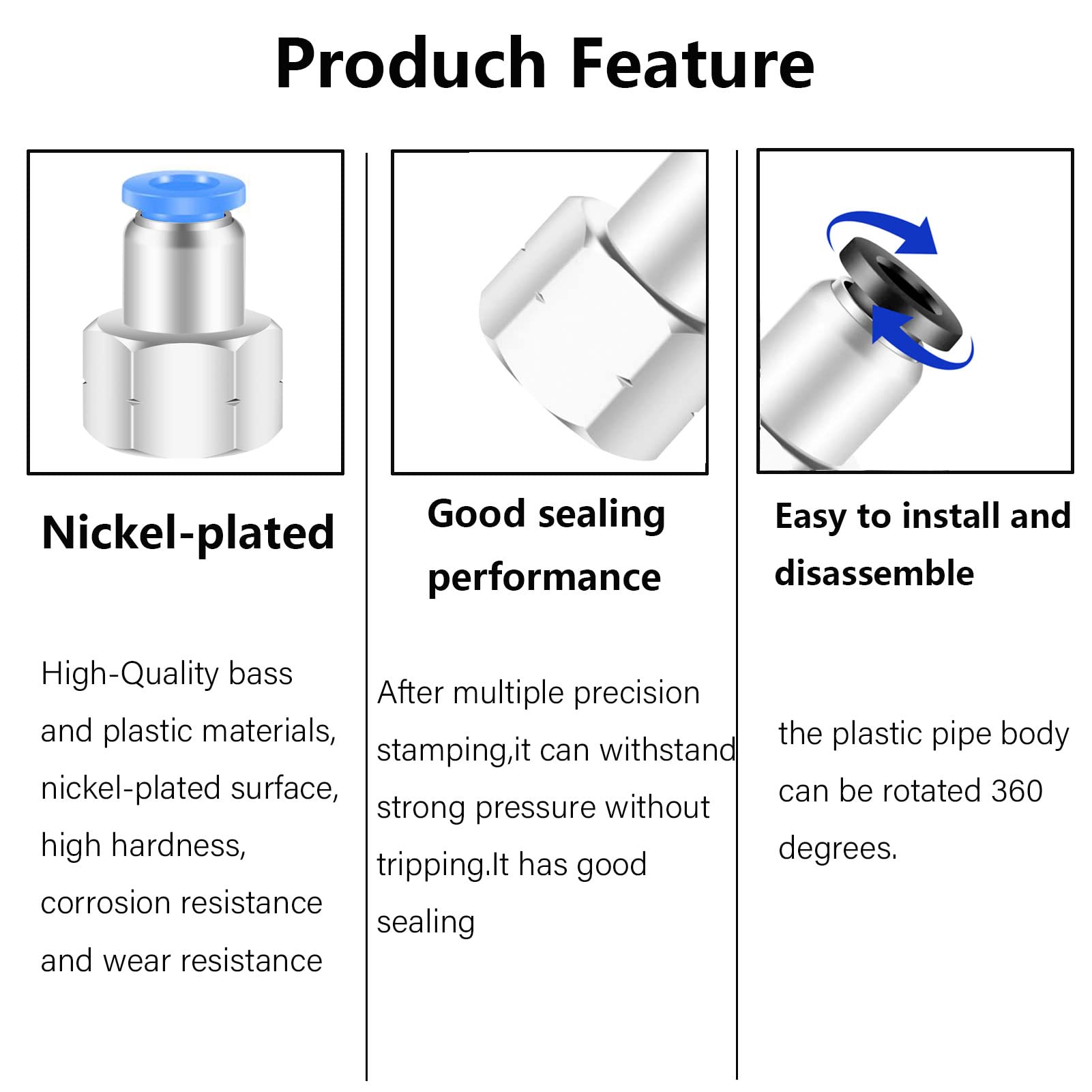 Snapklik.com : 1/8 Female Npt Push To Connect Fittings, 4MM X 1/8 NPT ...
