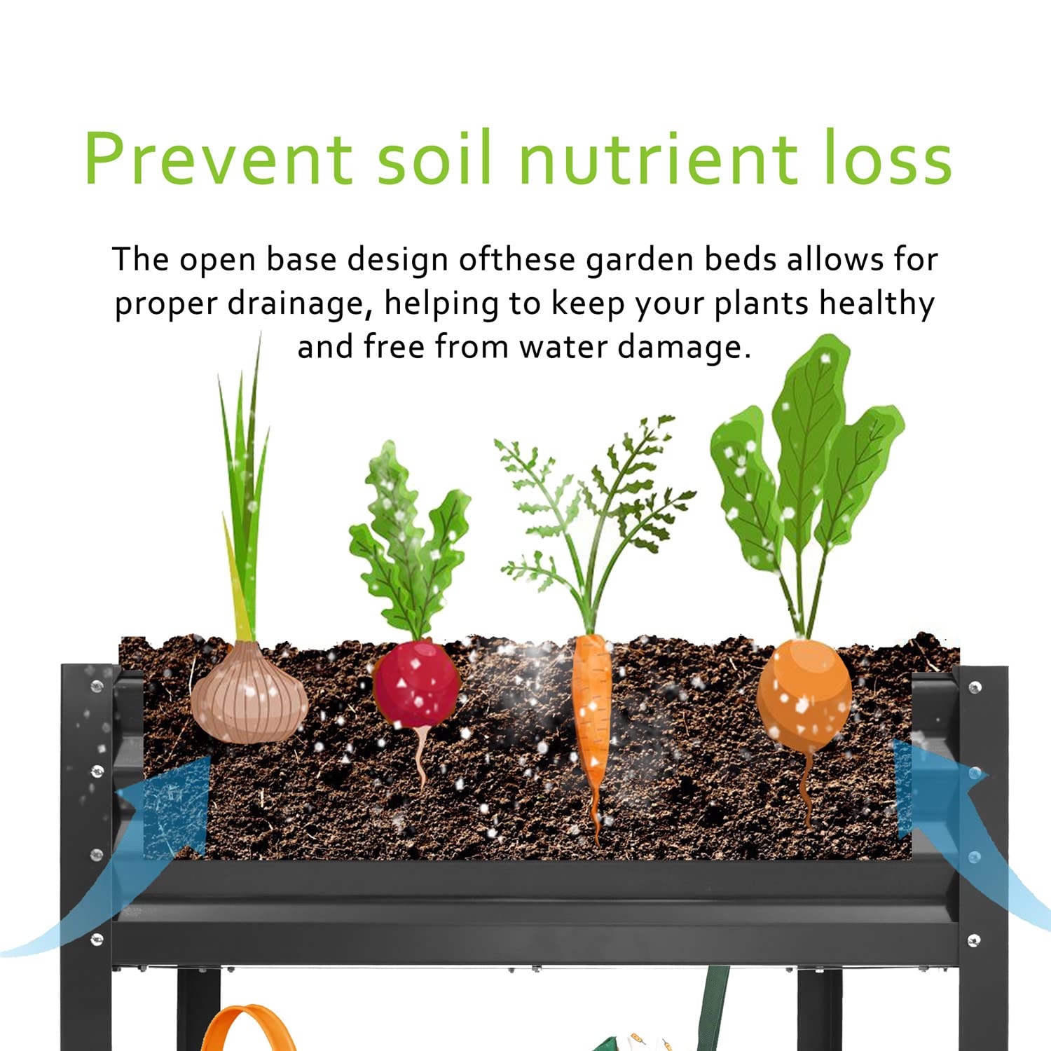 HN HOLD NATURE Raised Planter Box with Legs, Moveable Raised Garden Bed ...