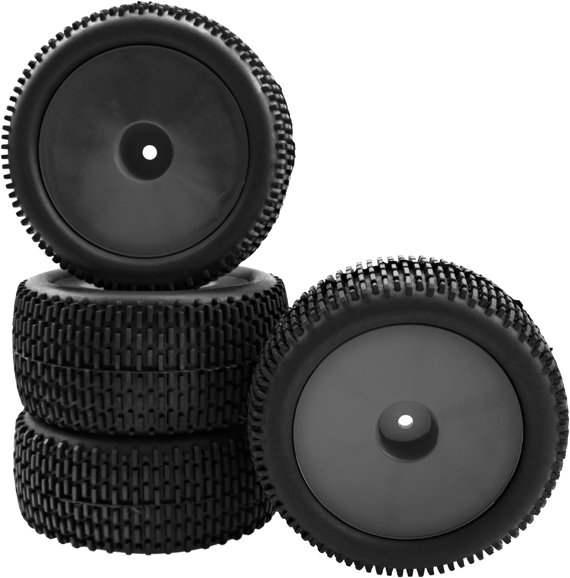 Amazon.com: HIRCQOO OD 88mm/3.46" Rubber Tire Front Rear Tyre & Plastic ...