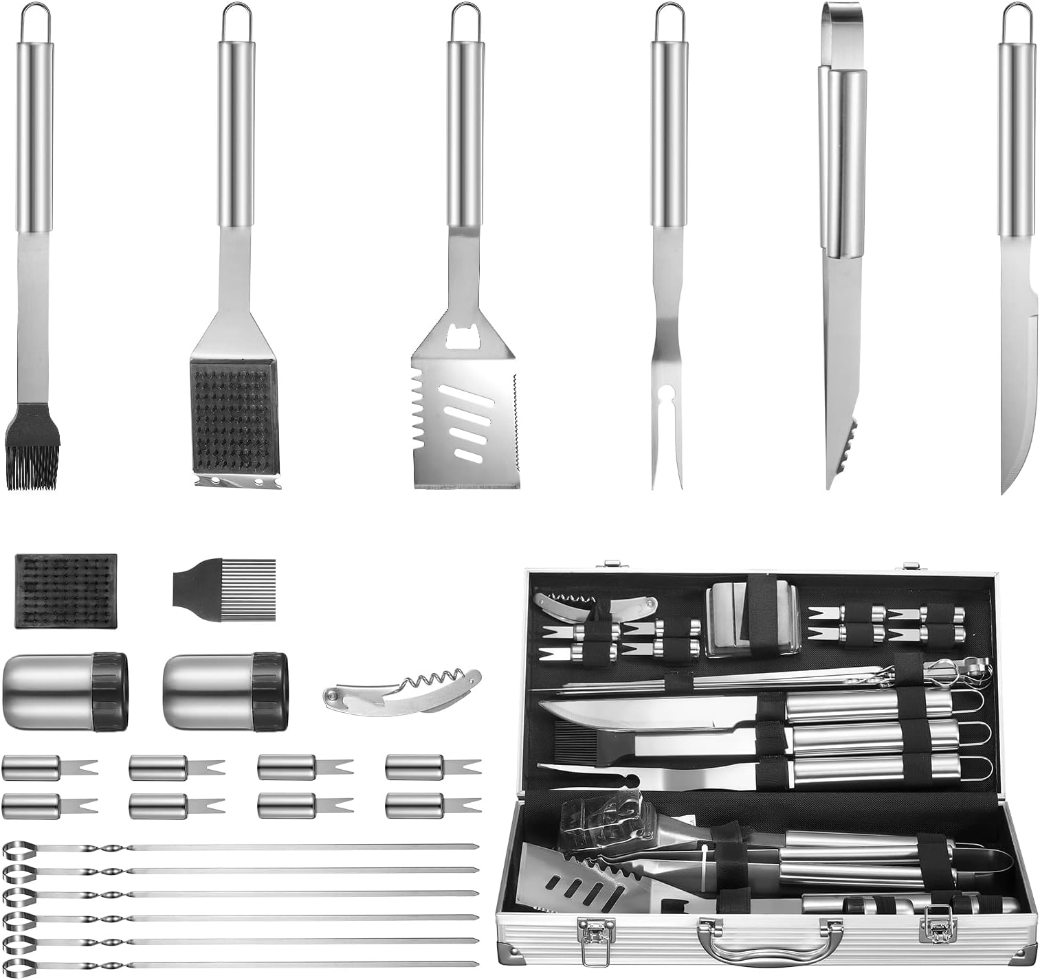Amazon.com : LAWNION 26Pcs Heavy Duty Grill Accessories Kit, Stainless ...
