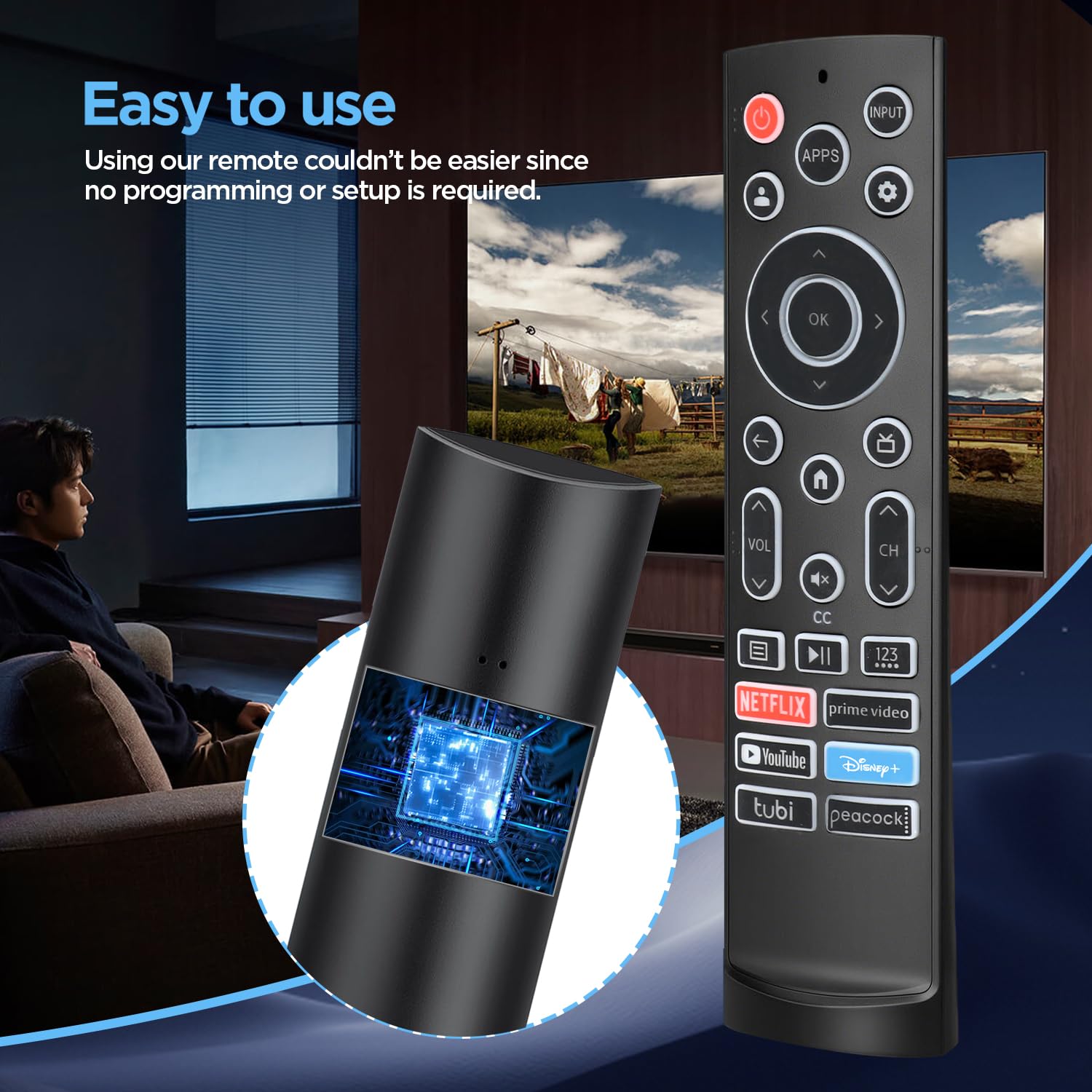 Tv Remote Replacement Backlit Remote For Hisense Smart Google TV ...
