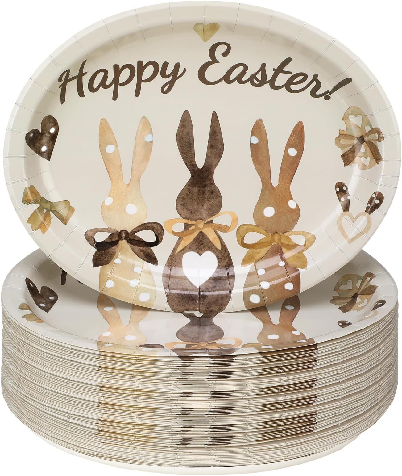 Amazon.com: Nitial 100 Count Easter Oval Paper Dinner Plates Platter ...