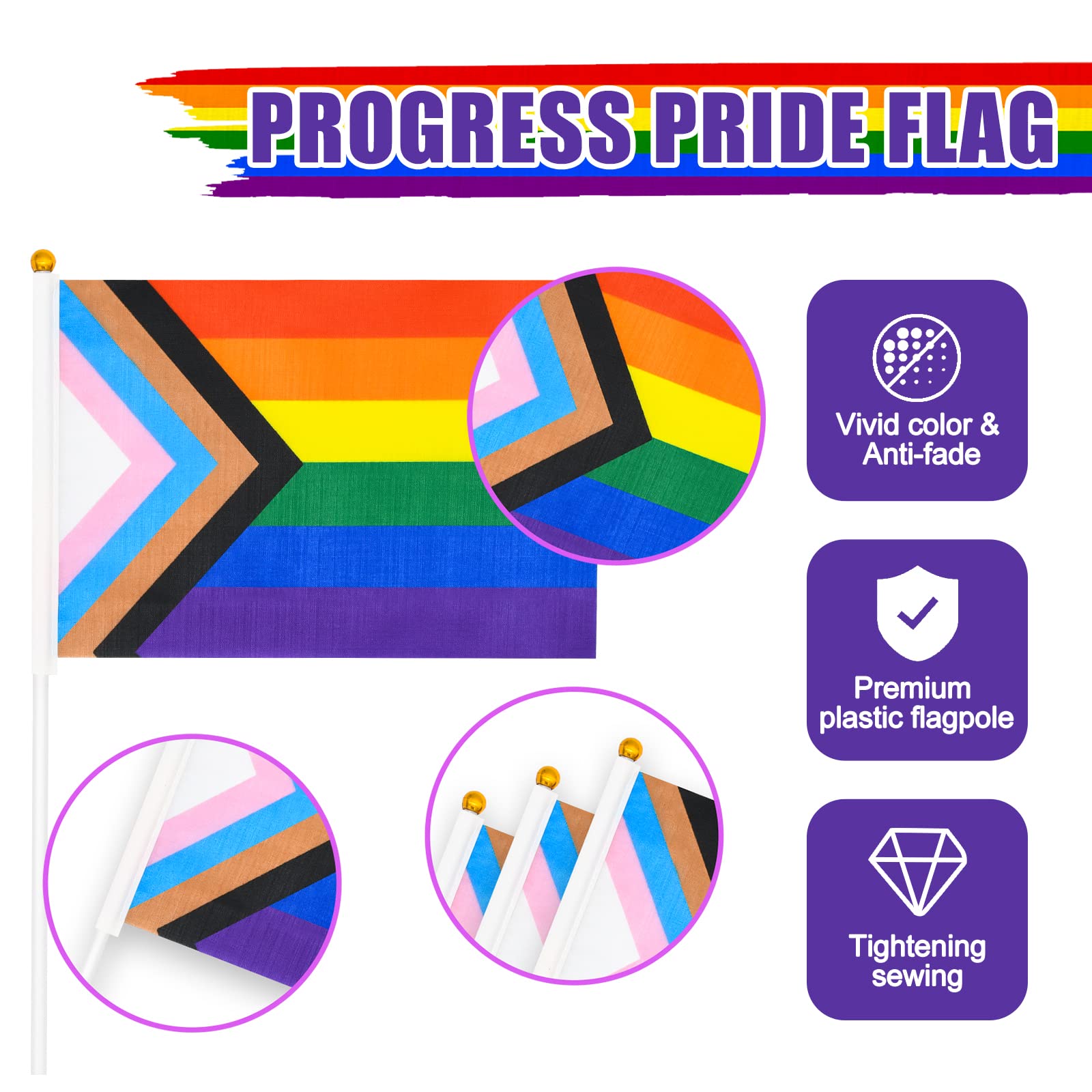 Lgbt Rainbow Color Meaning Giant Progress Pride Flag (LGBTQ+ Pride)