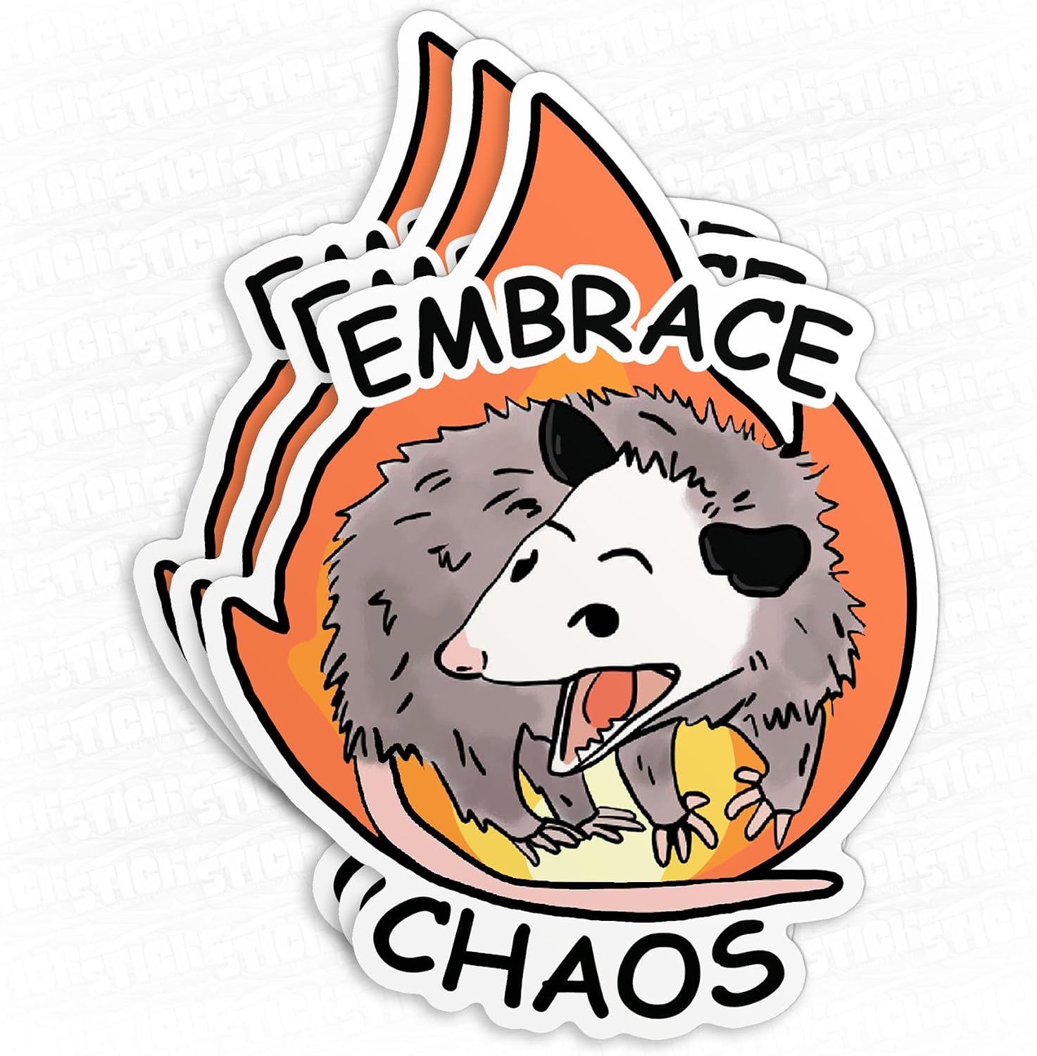 Amazon.com: (3Pcs) Funny Possum Embrace Chaos Choose Violence Sticker ...