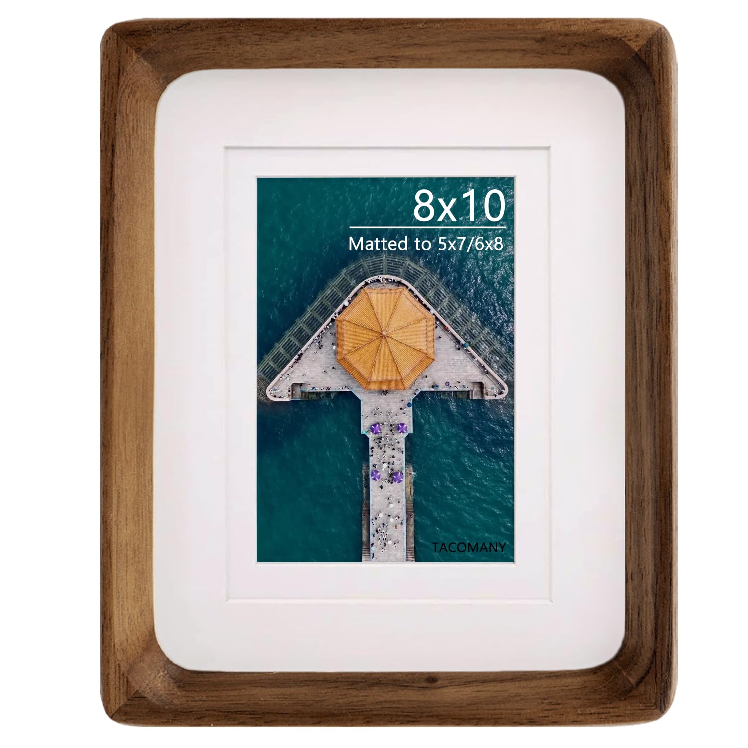 Amazon.com - Handcrafted Natural Wood Picture Frame with Mat for Wall ...