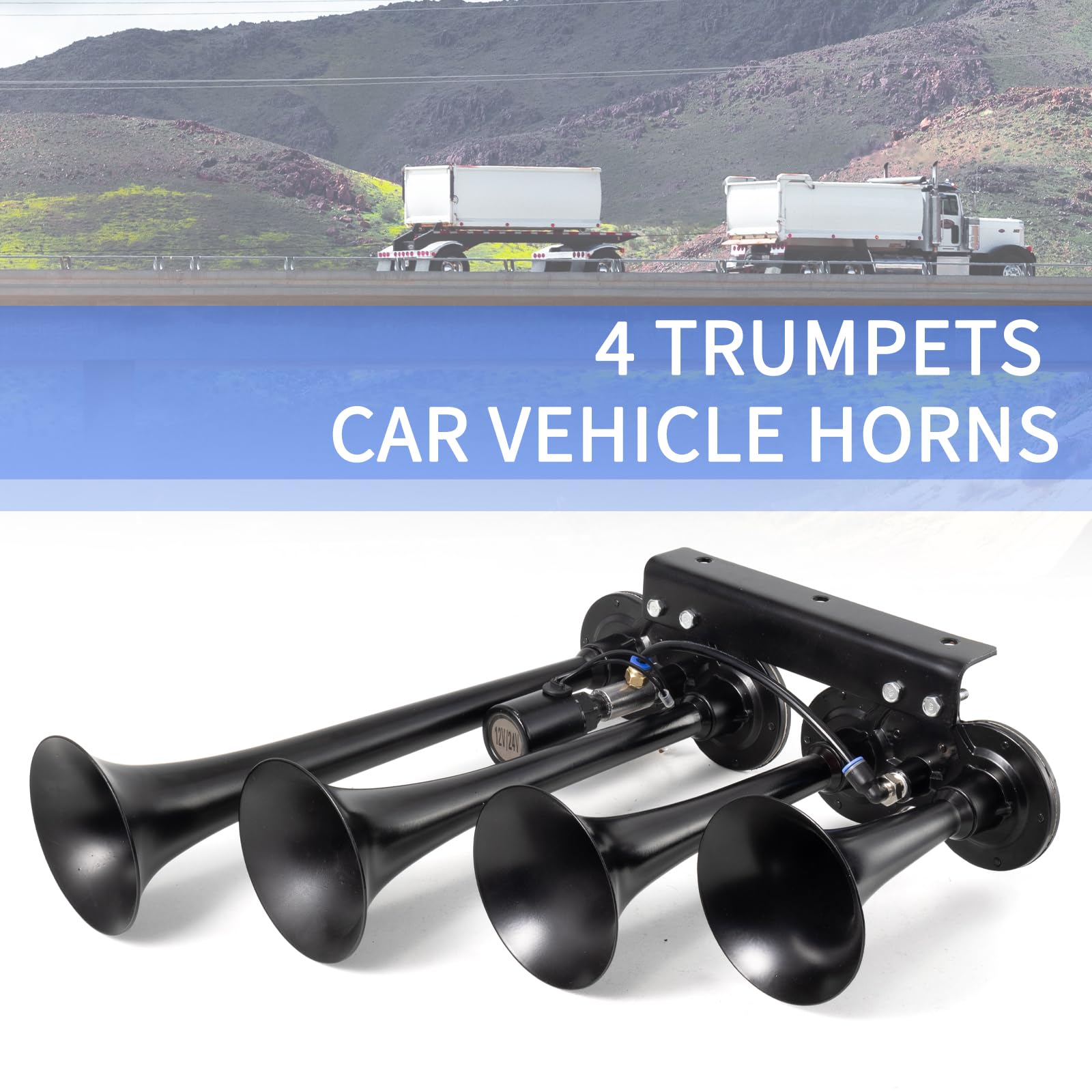 Snapklik.com : Train Horn For Trucks 4 Trumpet 150DB Air Horn Super ...