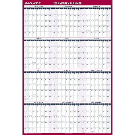 Amazon.com : AT-A-GLANCE PM12-28 Recycled Yearly Wall Calendar, 24" x ...