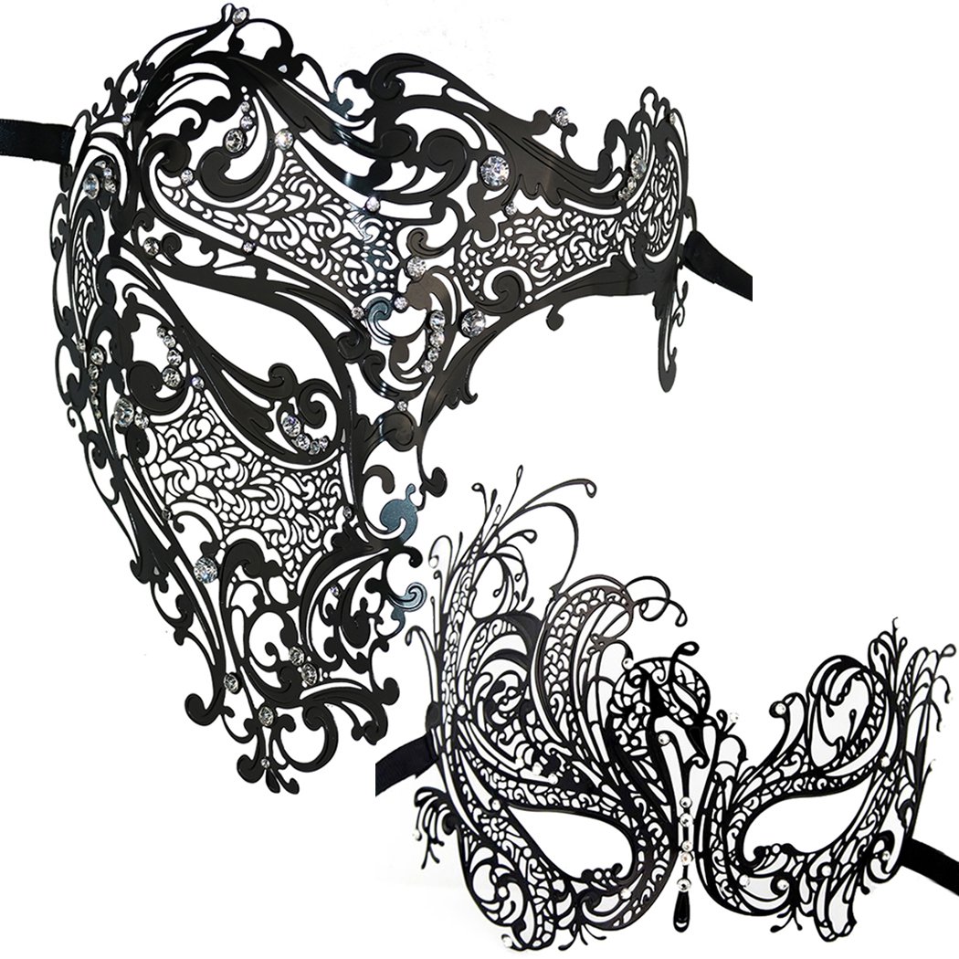 Snapklik.com : Thmyo Couple Masquerade Metal Masks Venetian Phantom Of ...