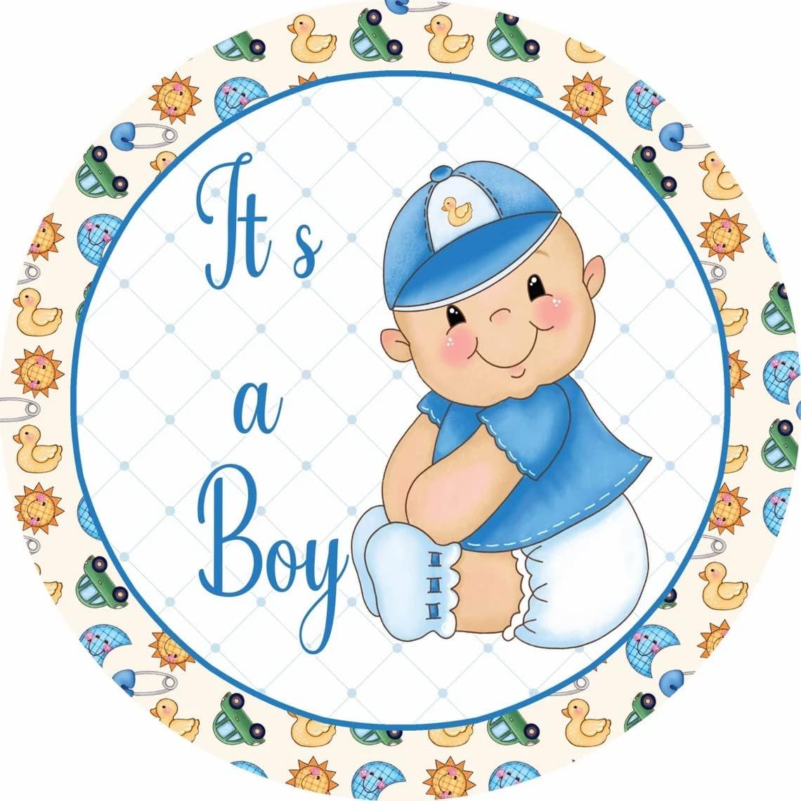 Amazon.com: Round Tin Signs It’S A Boy Wreath Sign Metal Wreath Sign ...
