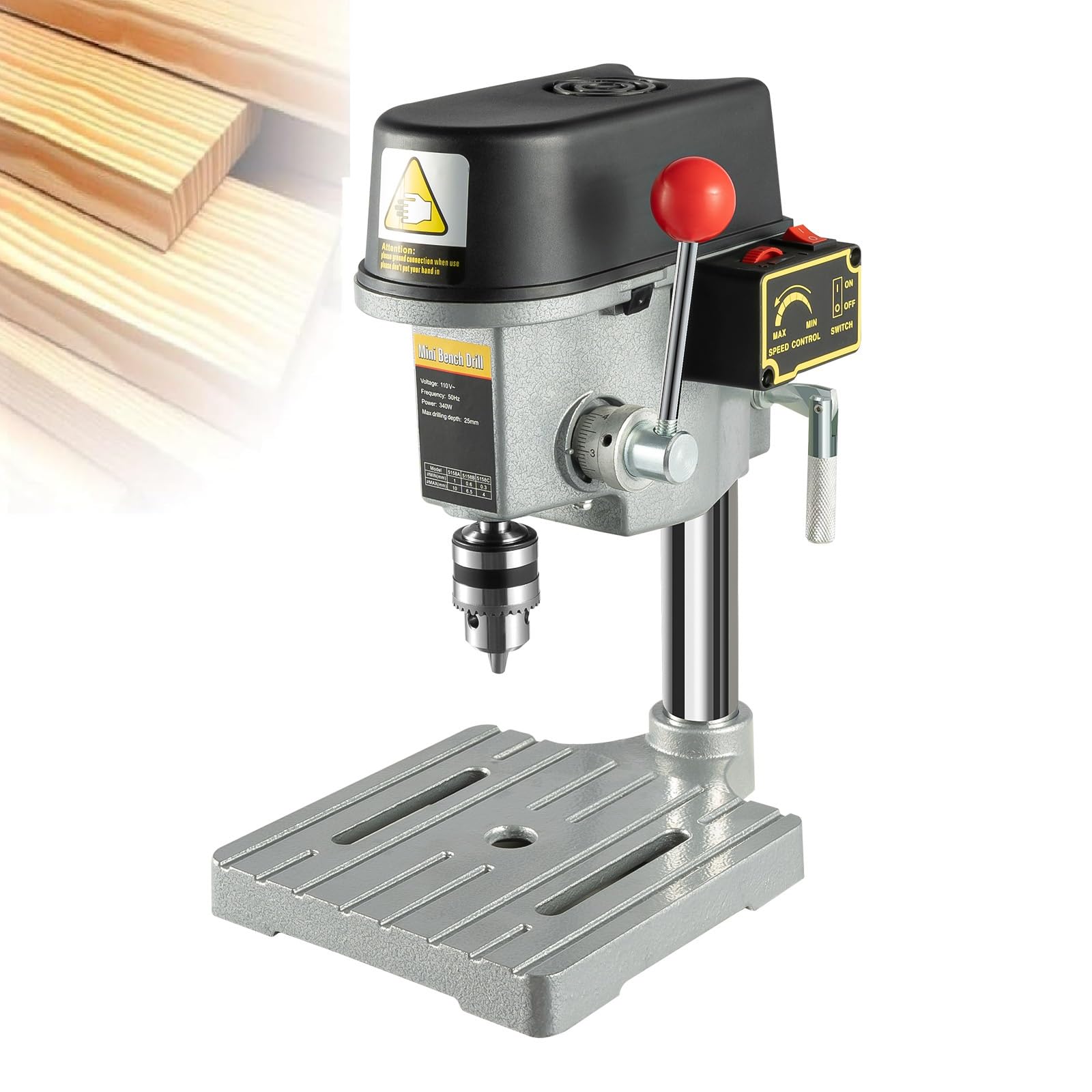 Buy Mini Electric Bench Drill Stand, 3-Speed Benchtop Drill Press, 110V ...