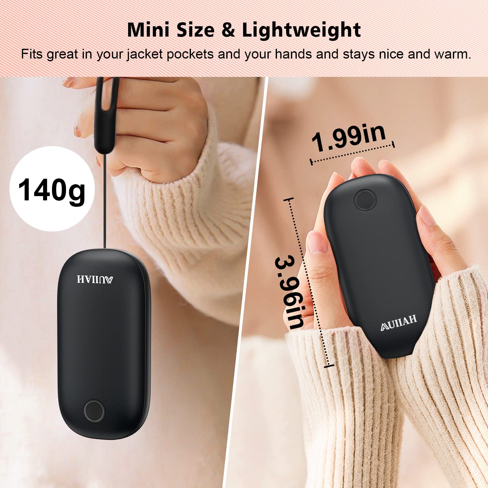 Hand Warmers, 12000mAh Electric Hand Warmers Rechargeable 2 Pack, Hand ...