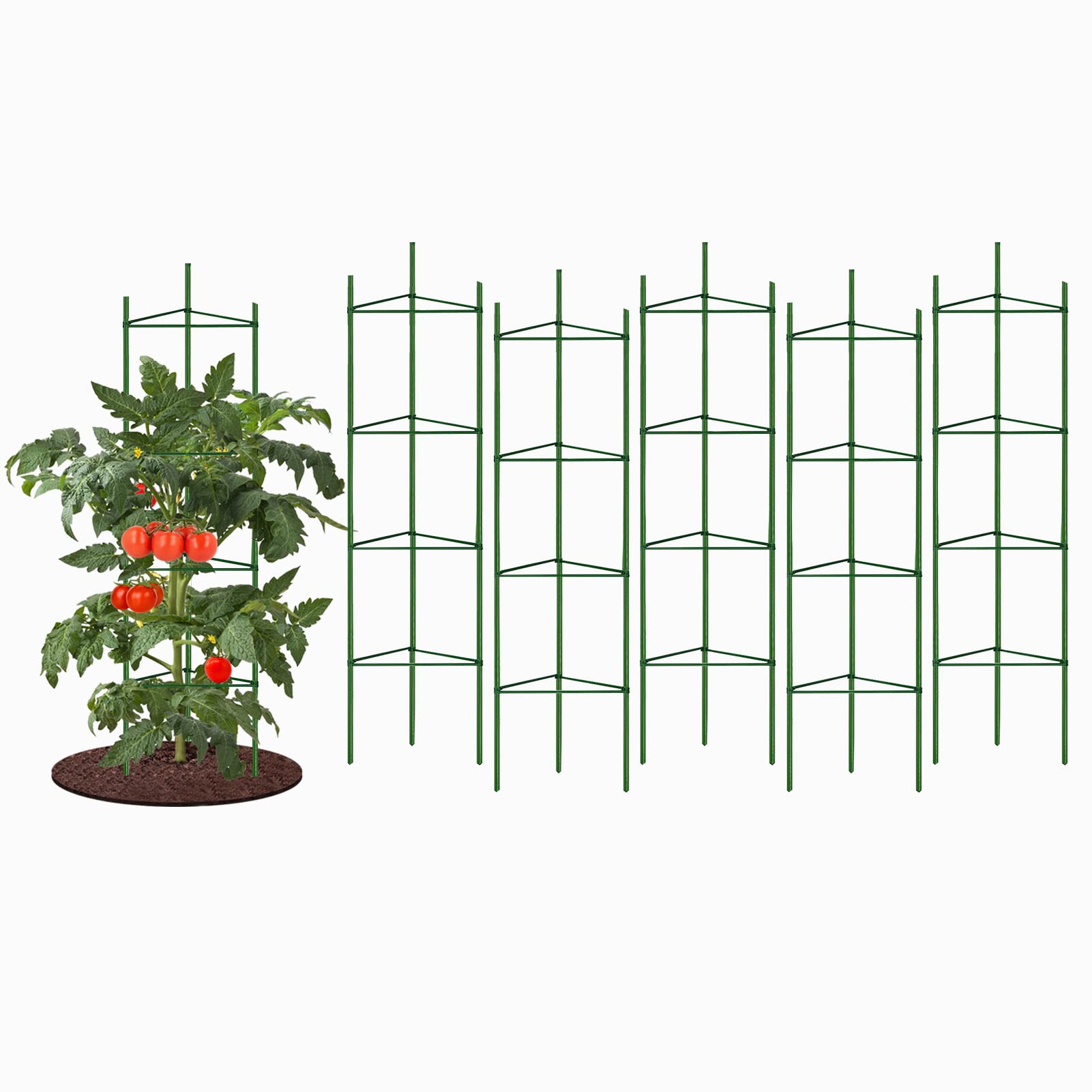 Snapklik.com : YIDIE Tomato Cage 6FT 6-Pack Tall Plant Garden Stakes ...