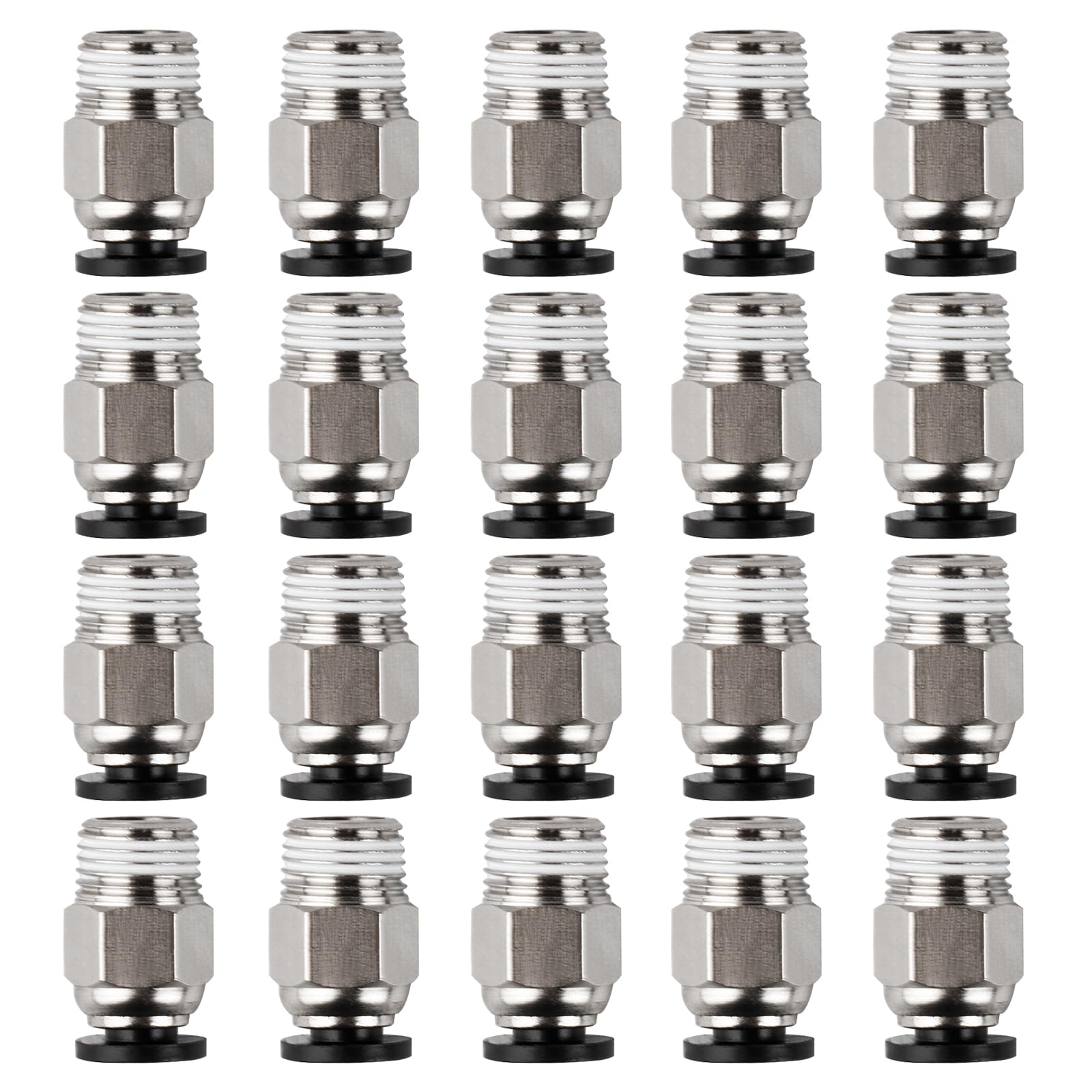 Pack of 20 PC4-M10 Plug, PC4-M10 Straight Pneumatic Coupling, PC4-M10 ...