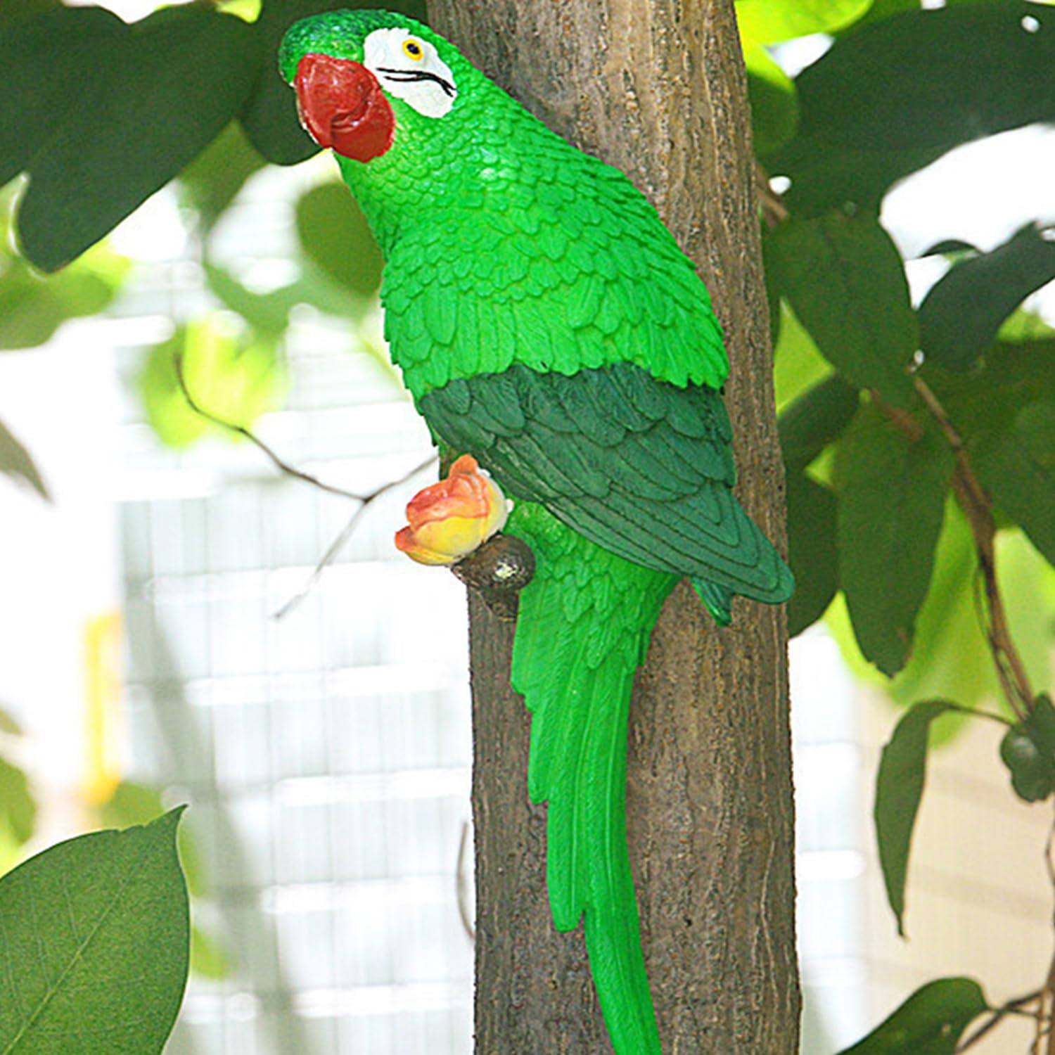 Amazon.com: XKFLAUHM 12.7in Tiki Parrot Statue for Outdoor Pool ...