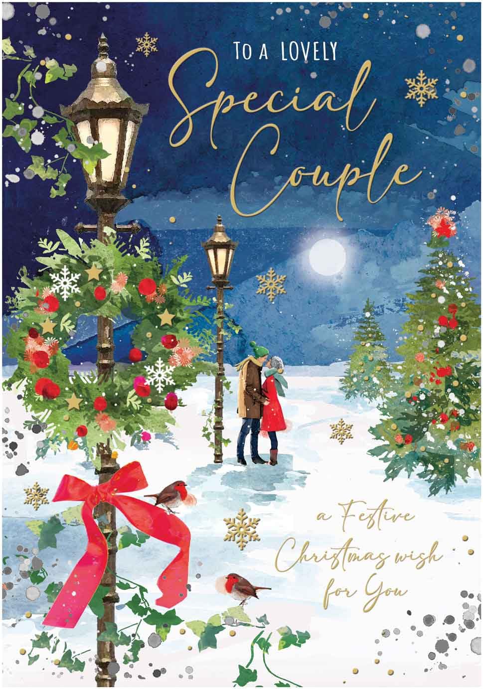 Special Couple Christmas Card - Couple Walking in the Snow - Artistic ...